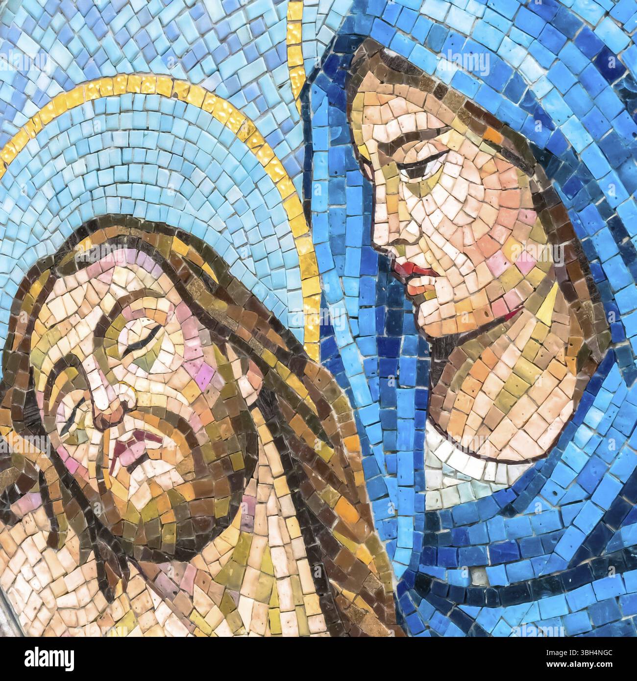 Mosaic depiction of Christ's body being in the arms of the Virgin Mary ...