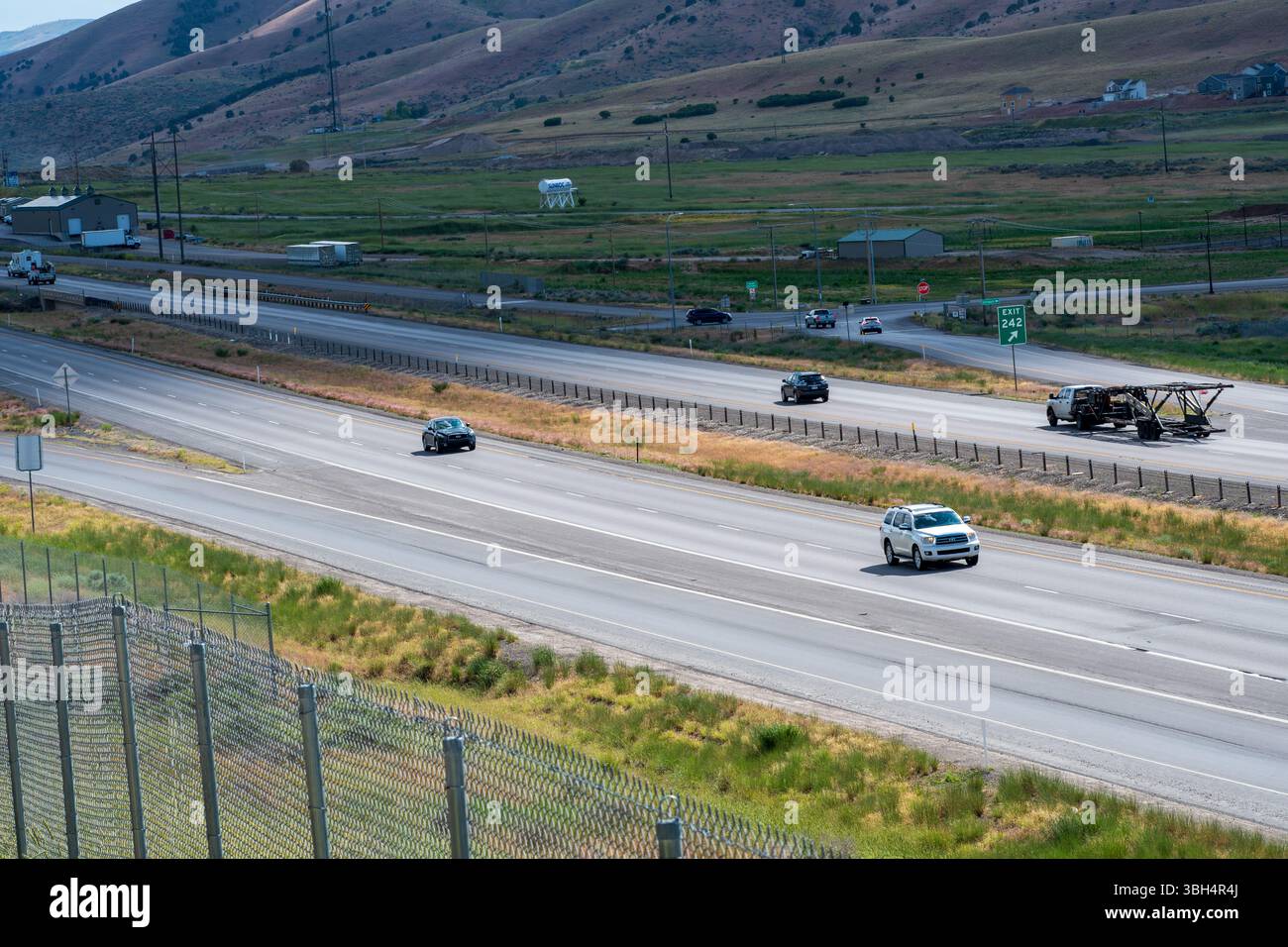 Santaquin, Utah – June 8, 2025: Multiple vehicles travel along ...
