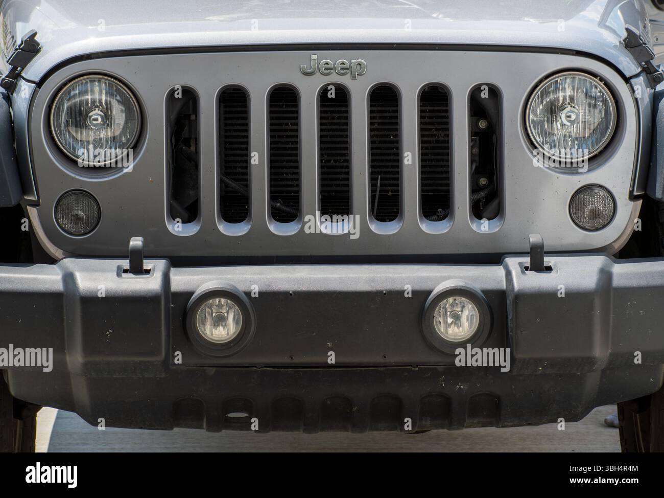 SPRINGVILLE, UT – JUNE 8, 2025: Front view of Jeep Wrangler Unlimited ...
