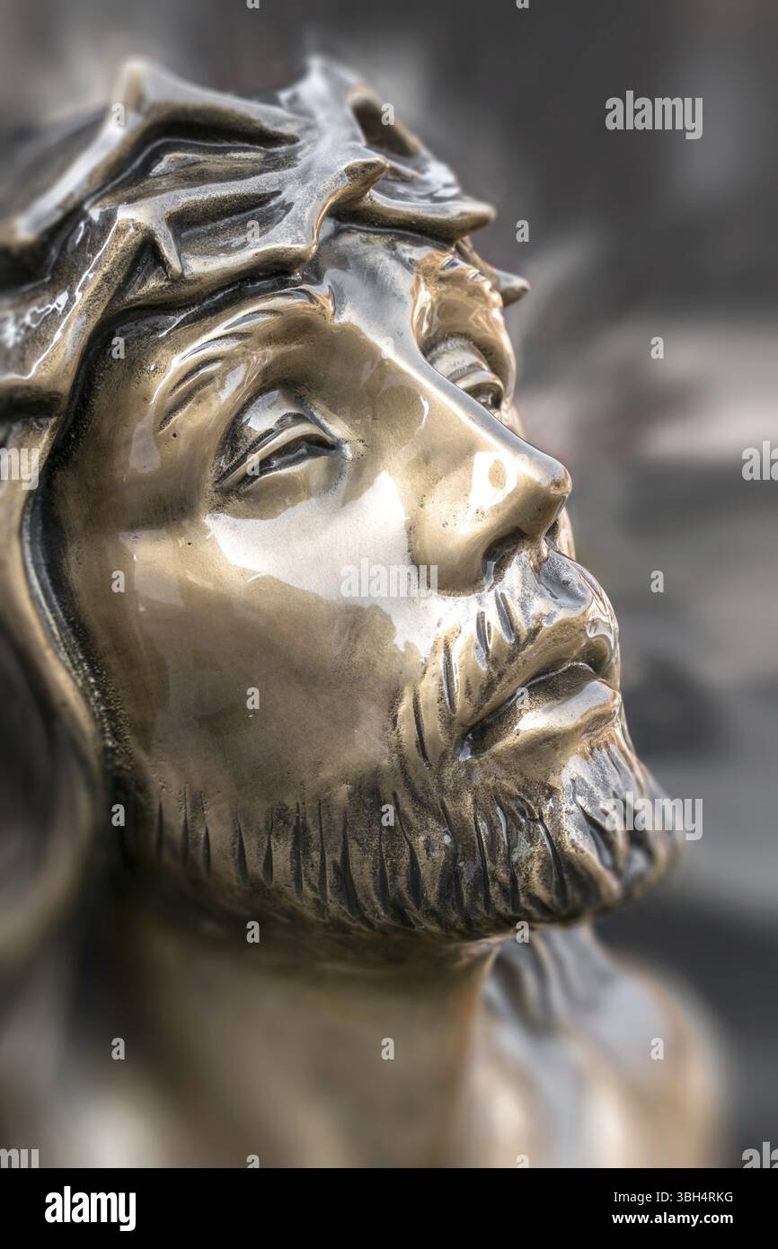 Fragment of Jesus Christ statue as a symbol of love, faith and religion ...