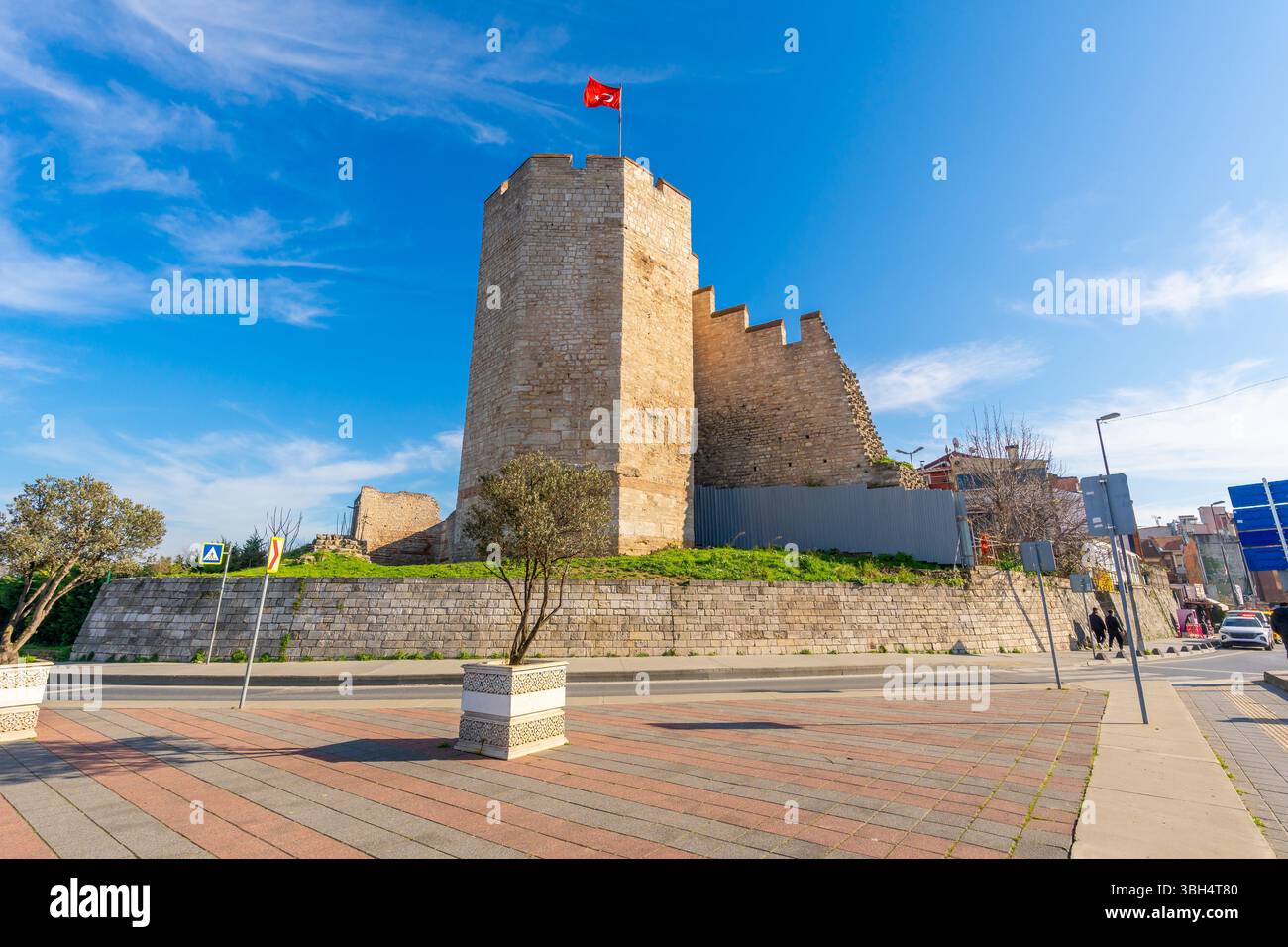 The Theodosian Walls gate view in Istanbul. Historical Istanbul ...