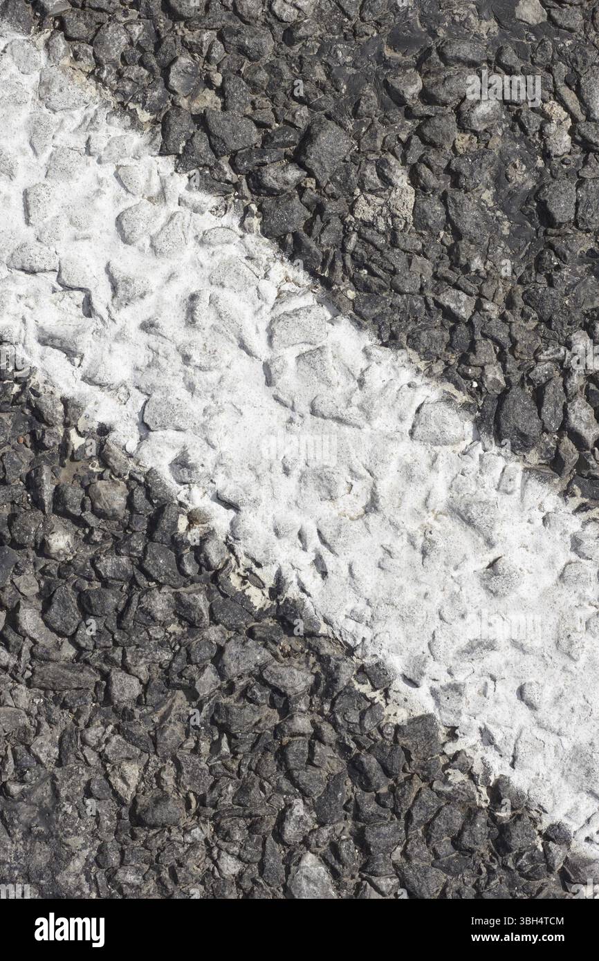Fragment of asphalt pavement with white strip of road marking Stock ...