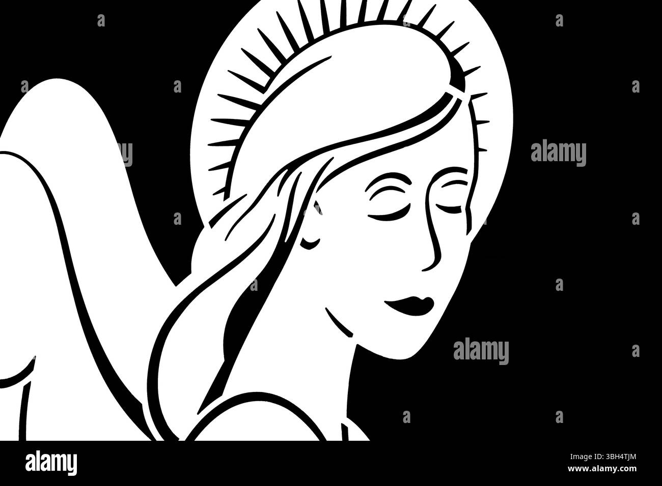 Angel in female character, graphic style Stock Photo - Alamy