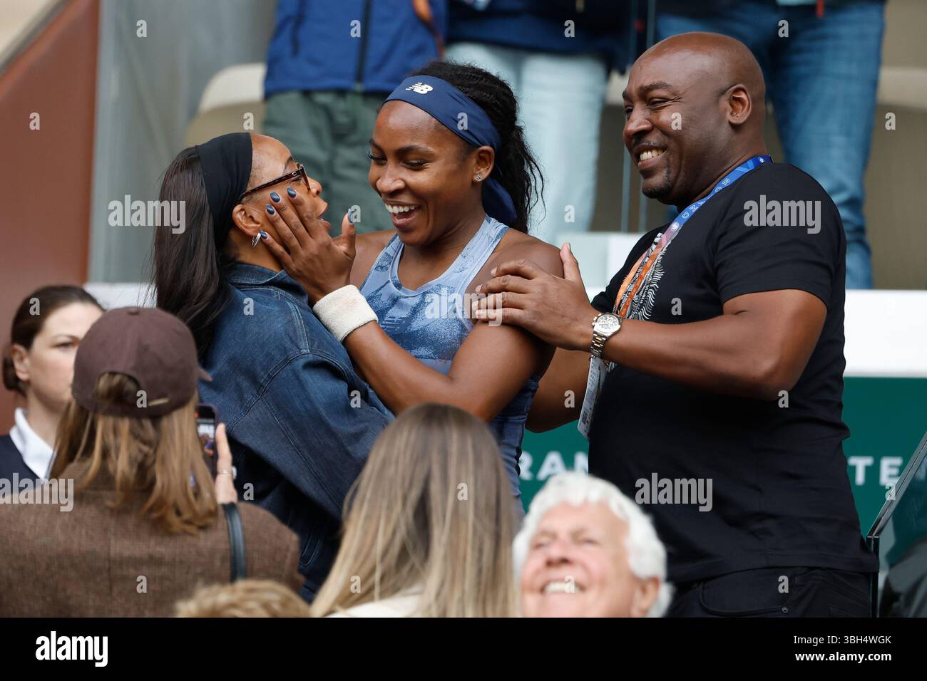 Paris, France. 07th June, 2025. Coco Gauff of USA celebrates her ...
