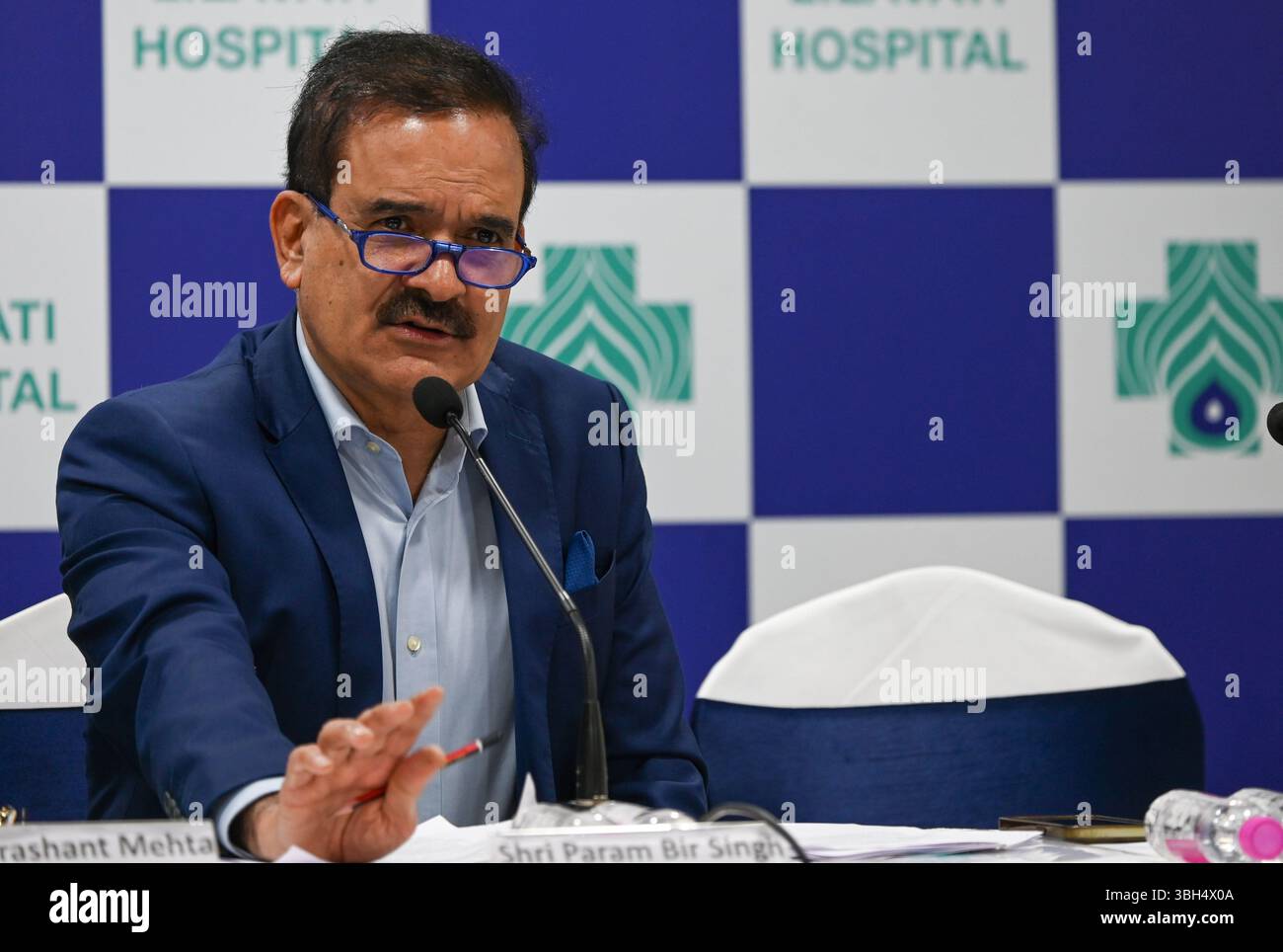 MUMBAI, INDIA - JUNE 7: Param Bir Singh, Executive Director of Lilavati Hospital, and Prashant ...