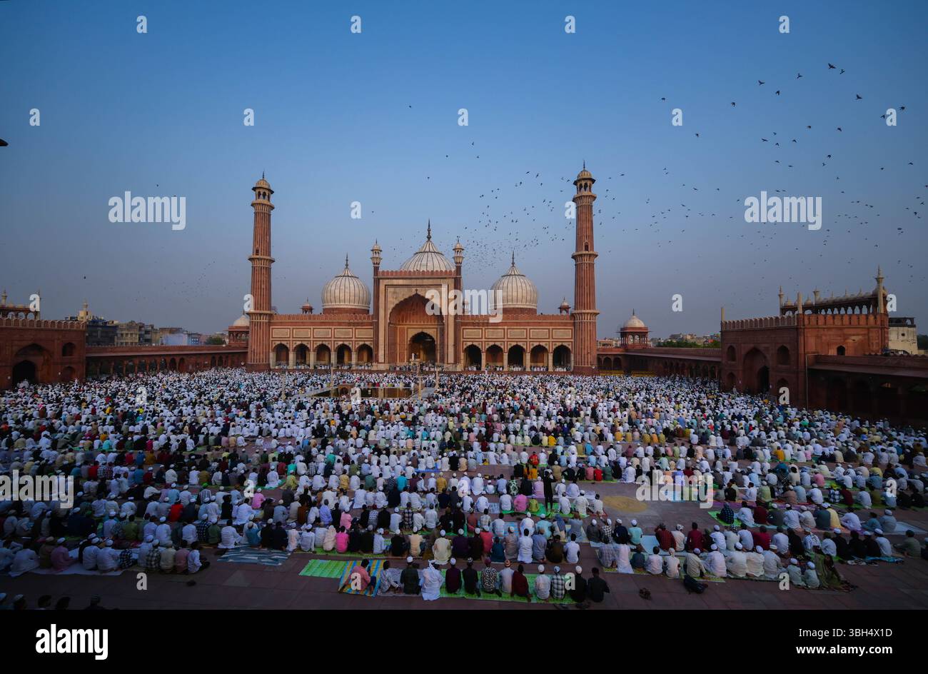 NEW DELHI, INDIA - JUNE 7: Muslims offering prayers at Jama Masjid on ...