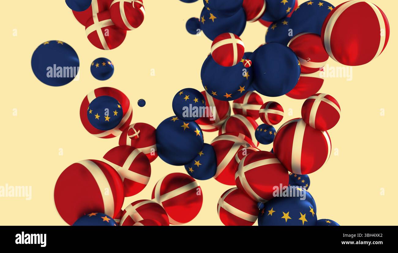 Large group of orbs or spheres levitation in empty space. 3D rendering ...