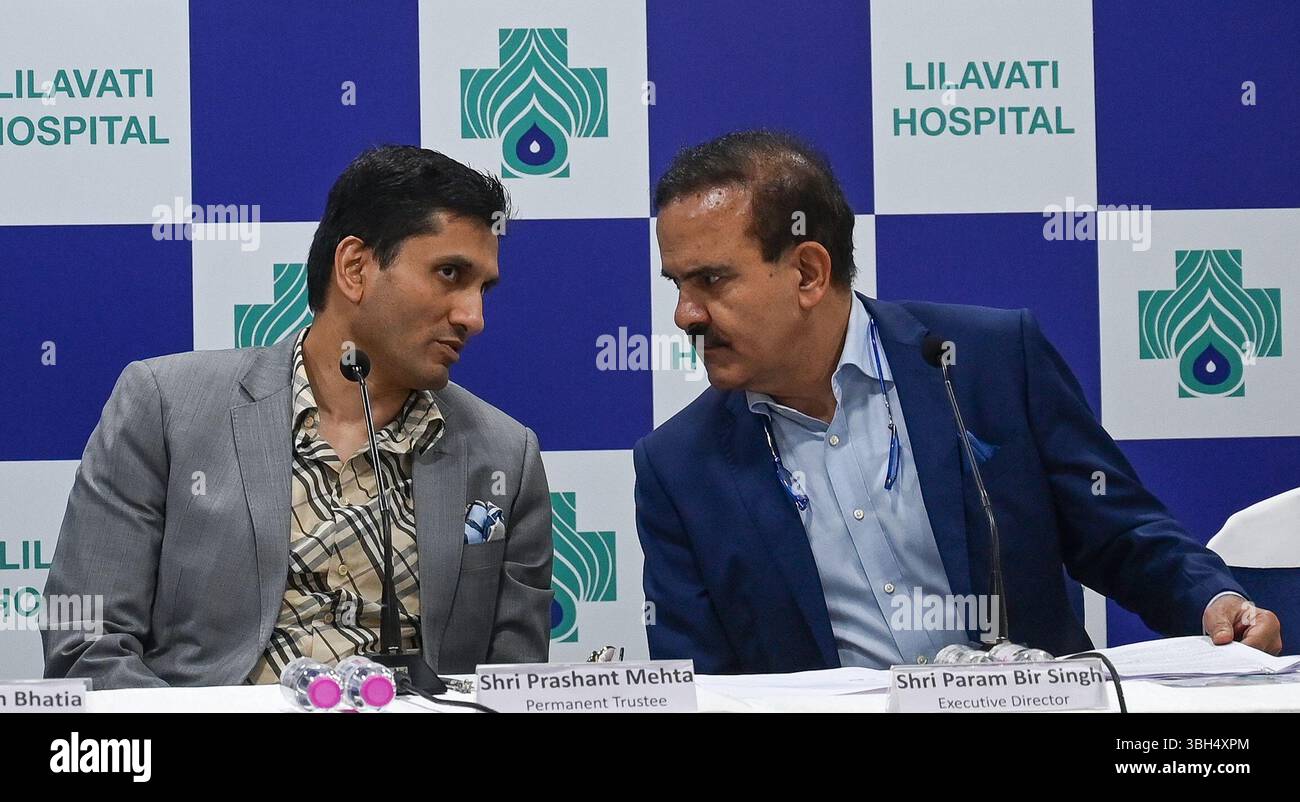 MUMBAI, INDIA - JUNE 7: Param Bir Singh, Executive Director of Lilavati Hospital, and Prashant ...