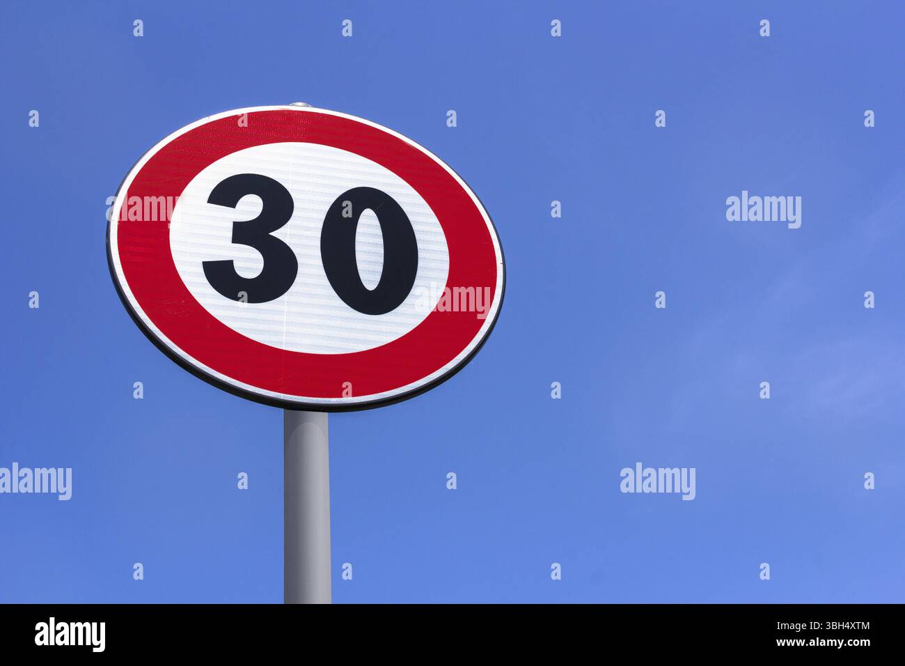 Road sign 30 Km speed limit .Traffic Limitation Order, Red Circle ...