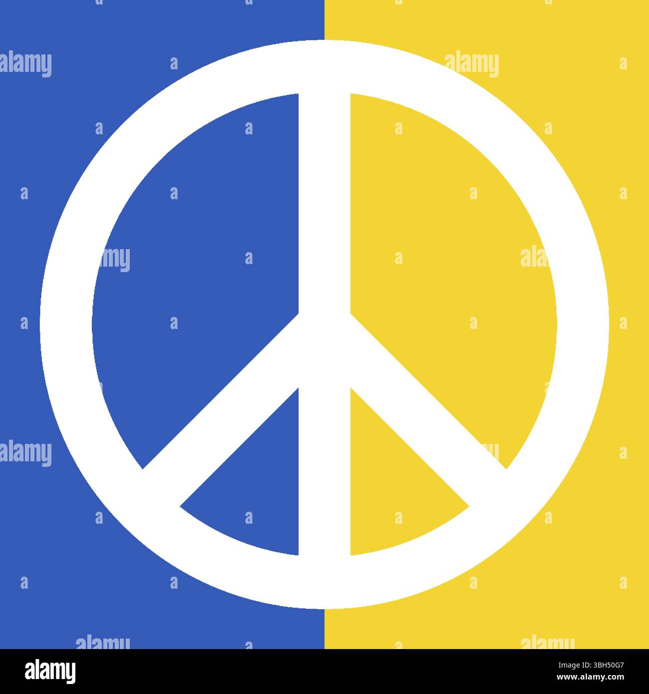 Ukraine flag with peace symbol. Official state symbol of country ...