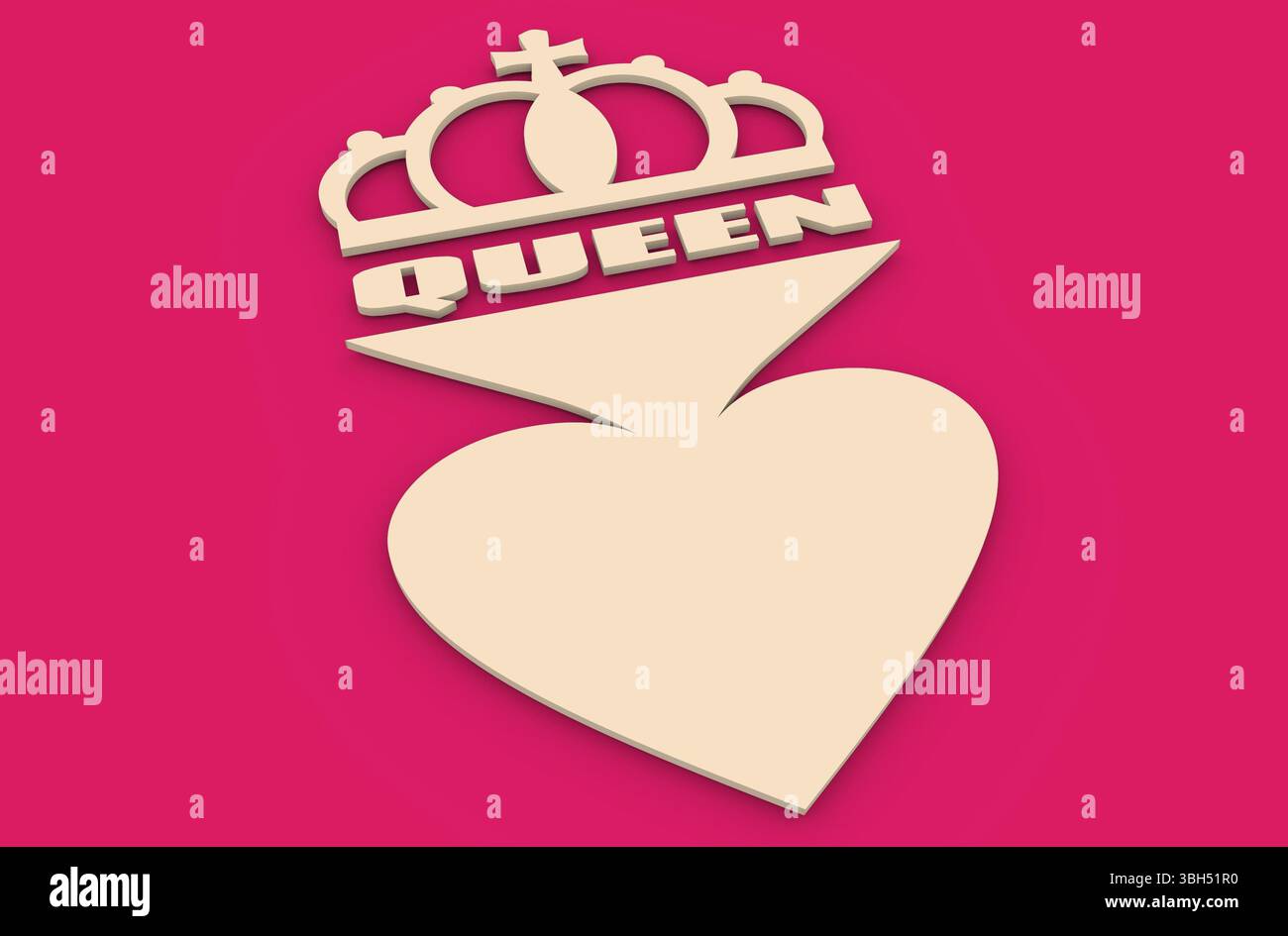 Image relative to card playing. Spades suit, crown and queen word Stock ...