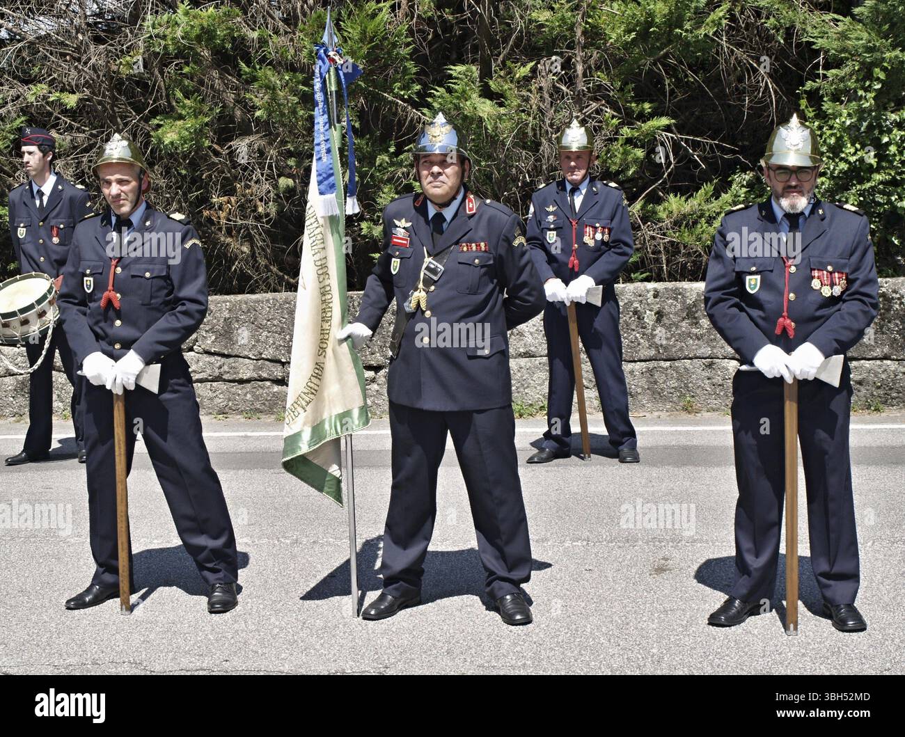 The volunteer fire brigade in Paco de Sousa, Portugal celebrates its ...