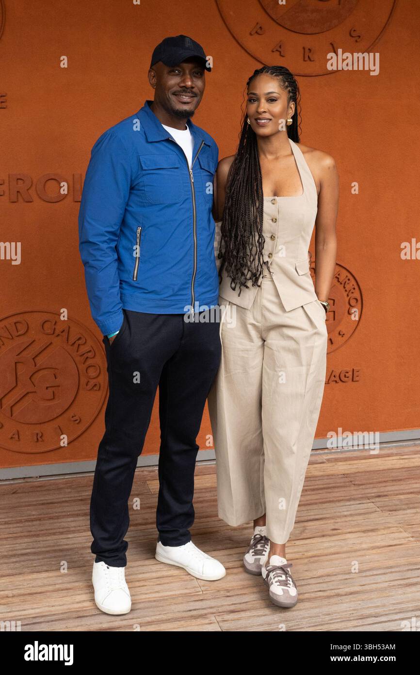 Paris, France. 7th June, 2025. Harry Roselmack and Jennifer Galap take ...