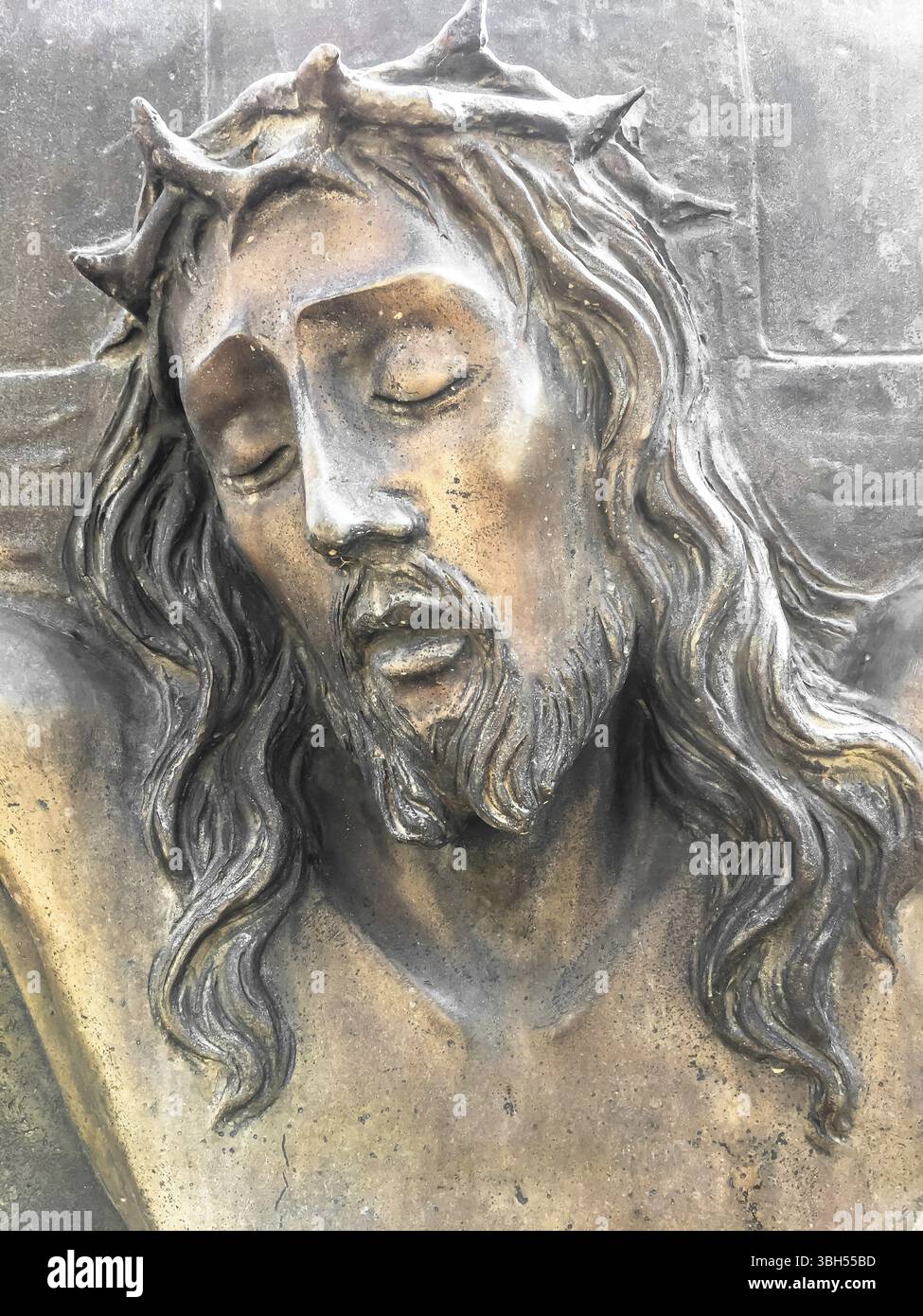 Jesus bronze statue. Death of Jesus. Resurrection. Easter Stock Photo ...