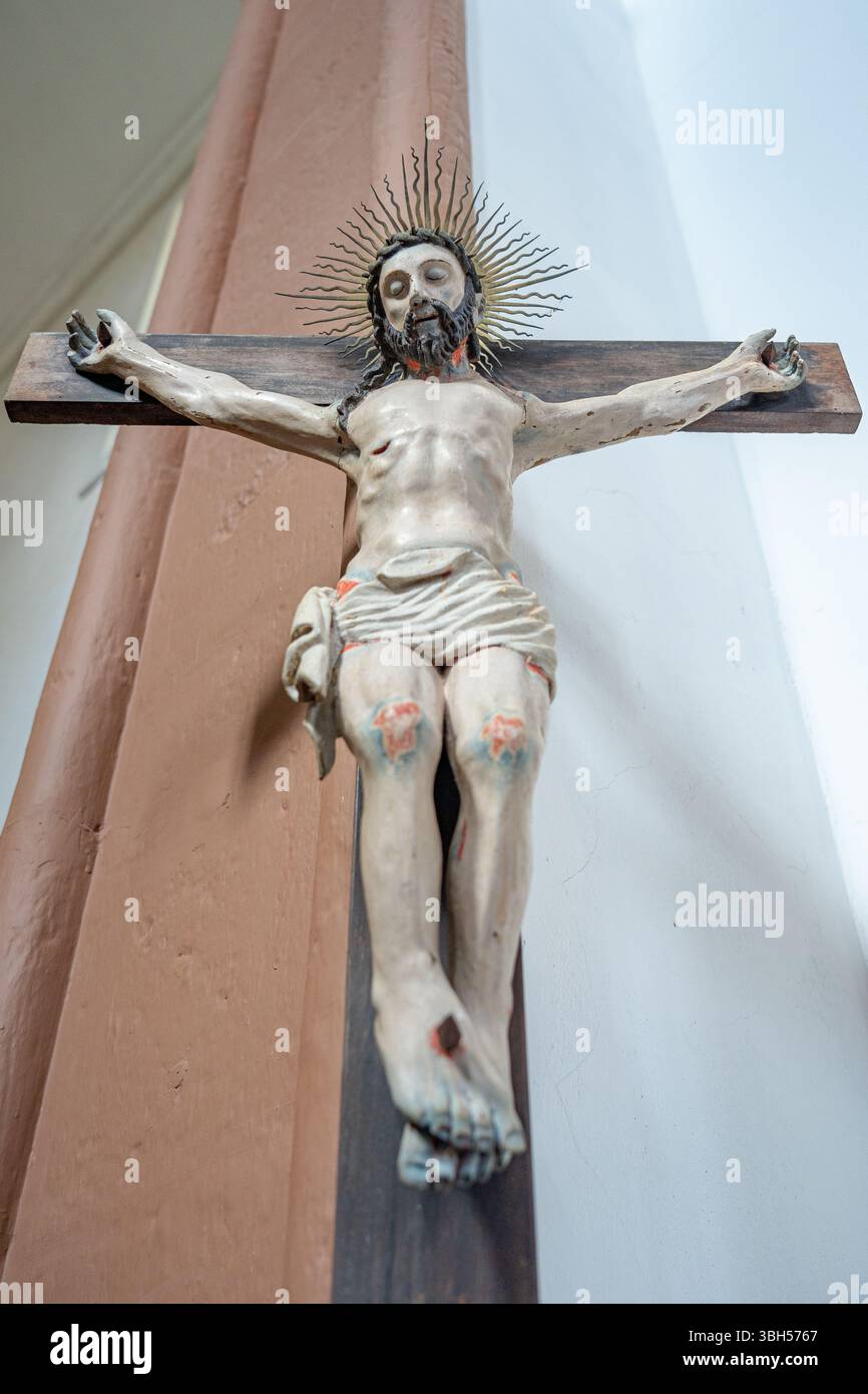 representation of Jesus Christ crucified on the cross inside the main ...
