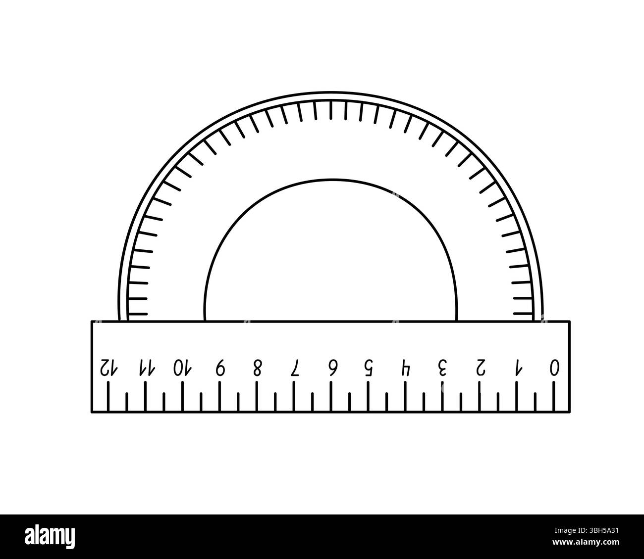 Protractor smart school instrument to measure angles in form of flat ...