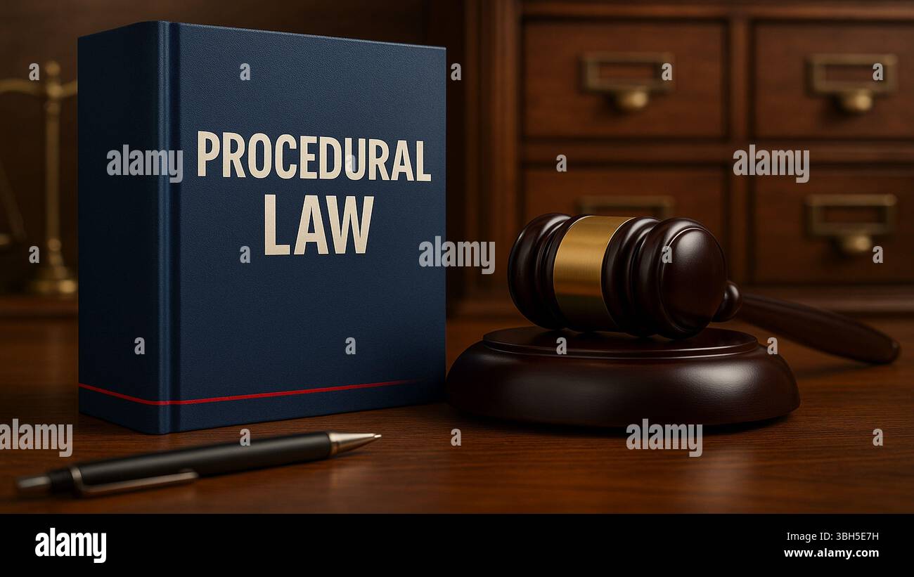 Law book with gavel - PROCEDURAL LAW Stock Photo - Alamy
