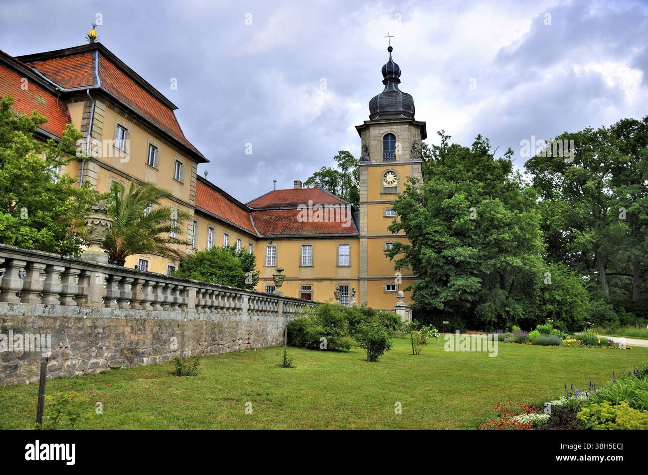 Nature of summer park of Schloss Fasanarie in Fulda, Hessen, Germany ...