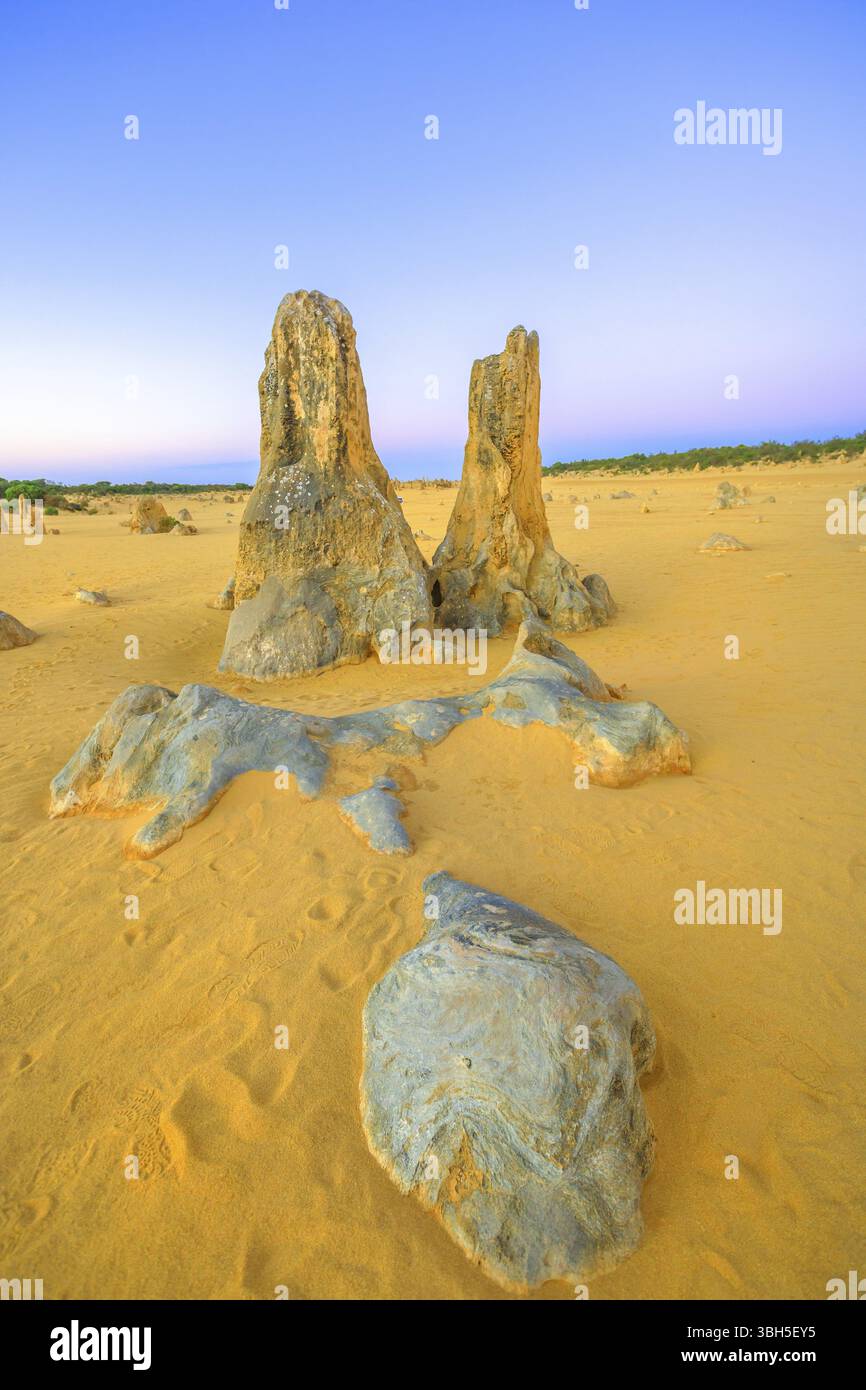 Pinnacle limestone formation of desert of the Pinnacles in Nambung ...