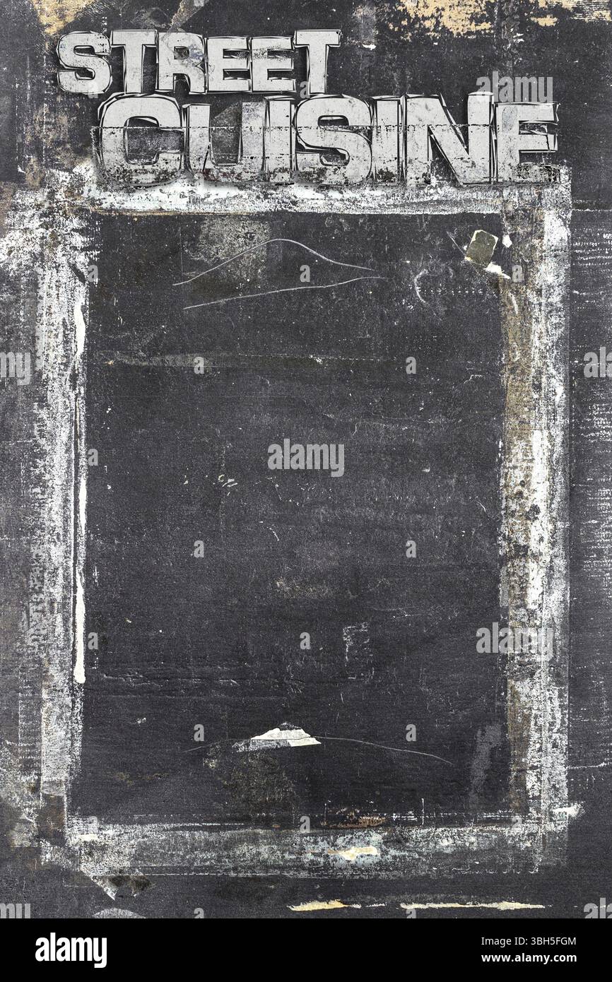 Grunge menu design with a chalk board texture Stock Photo - Alamy