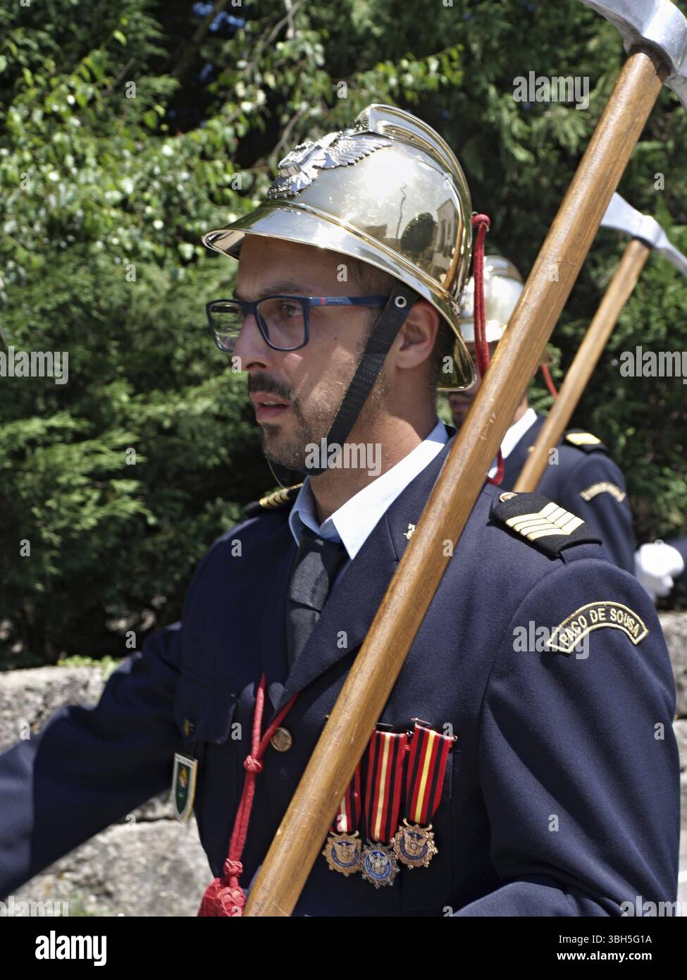 The volunteer fire brigade in Paco de Sousa, Portugal celebrates its ...