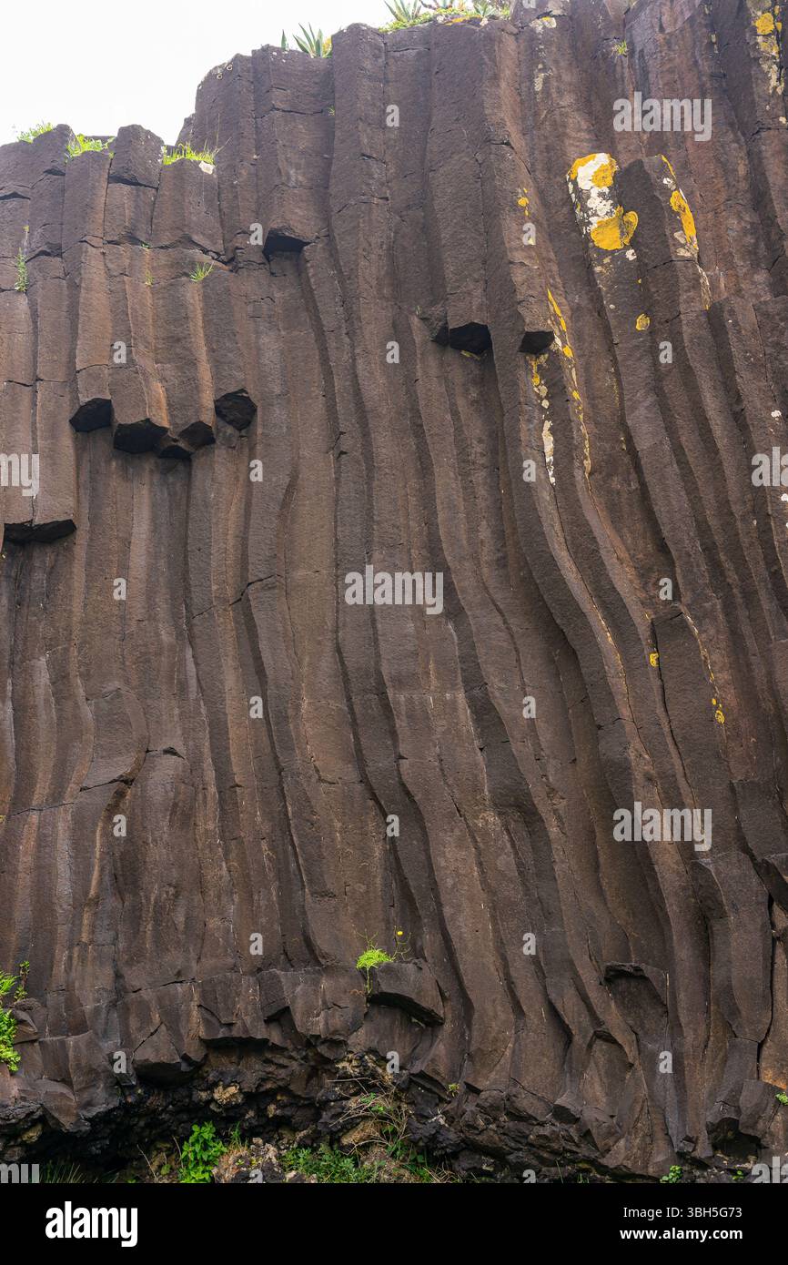 Geological formation of the Maloas river on the Azorean island of Santa ...