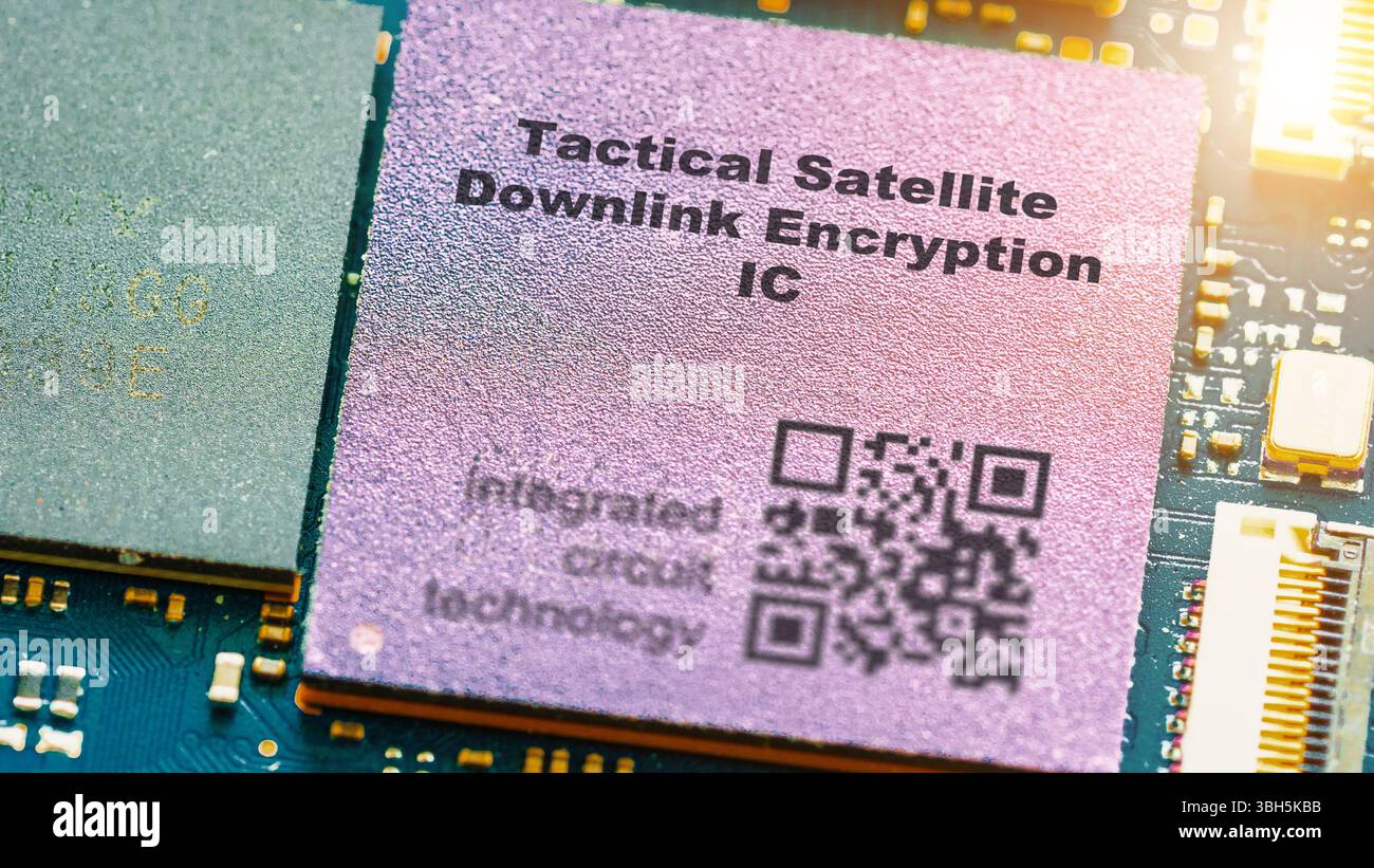 Tactical satellite downlink encryption microchip. Secures military ...