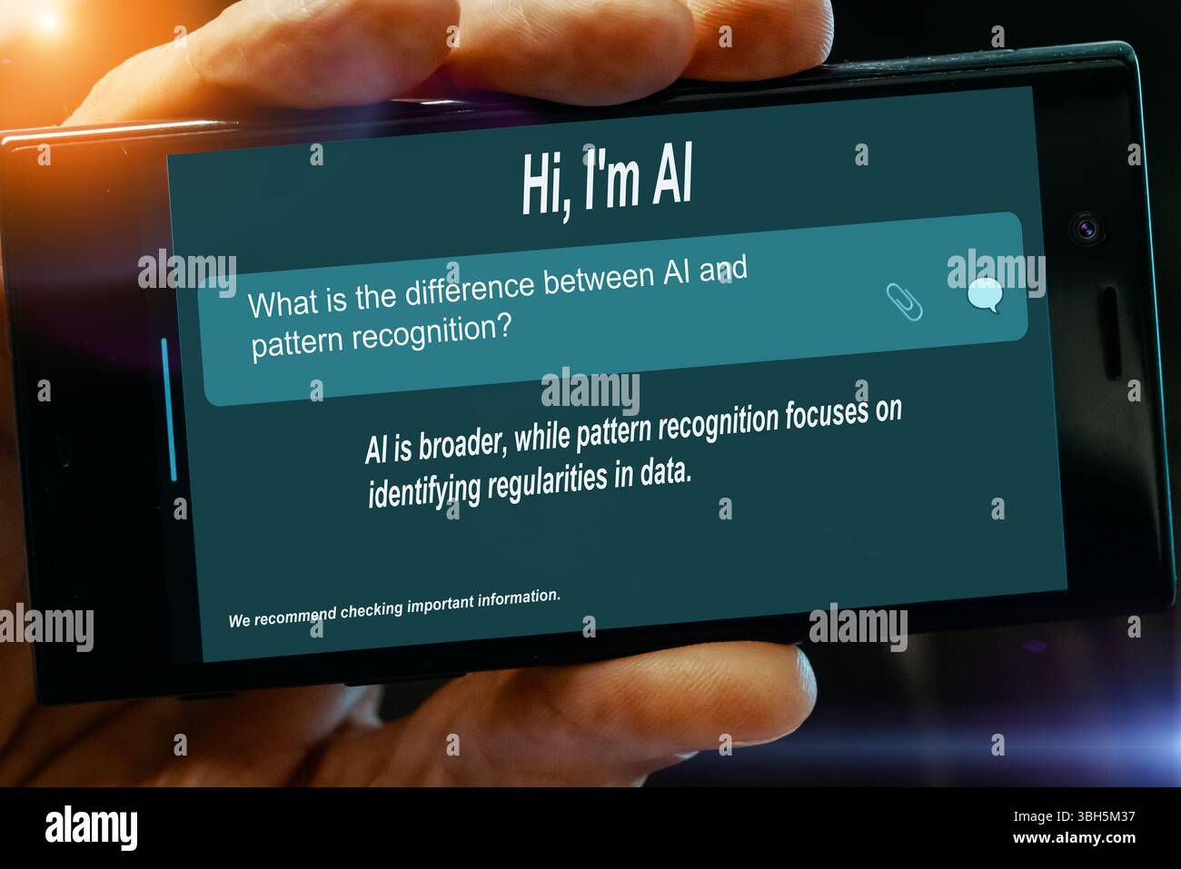 Question for AI on tablet screen. What is the difference between. AI ...
