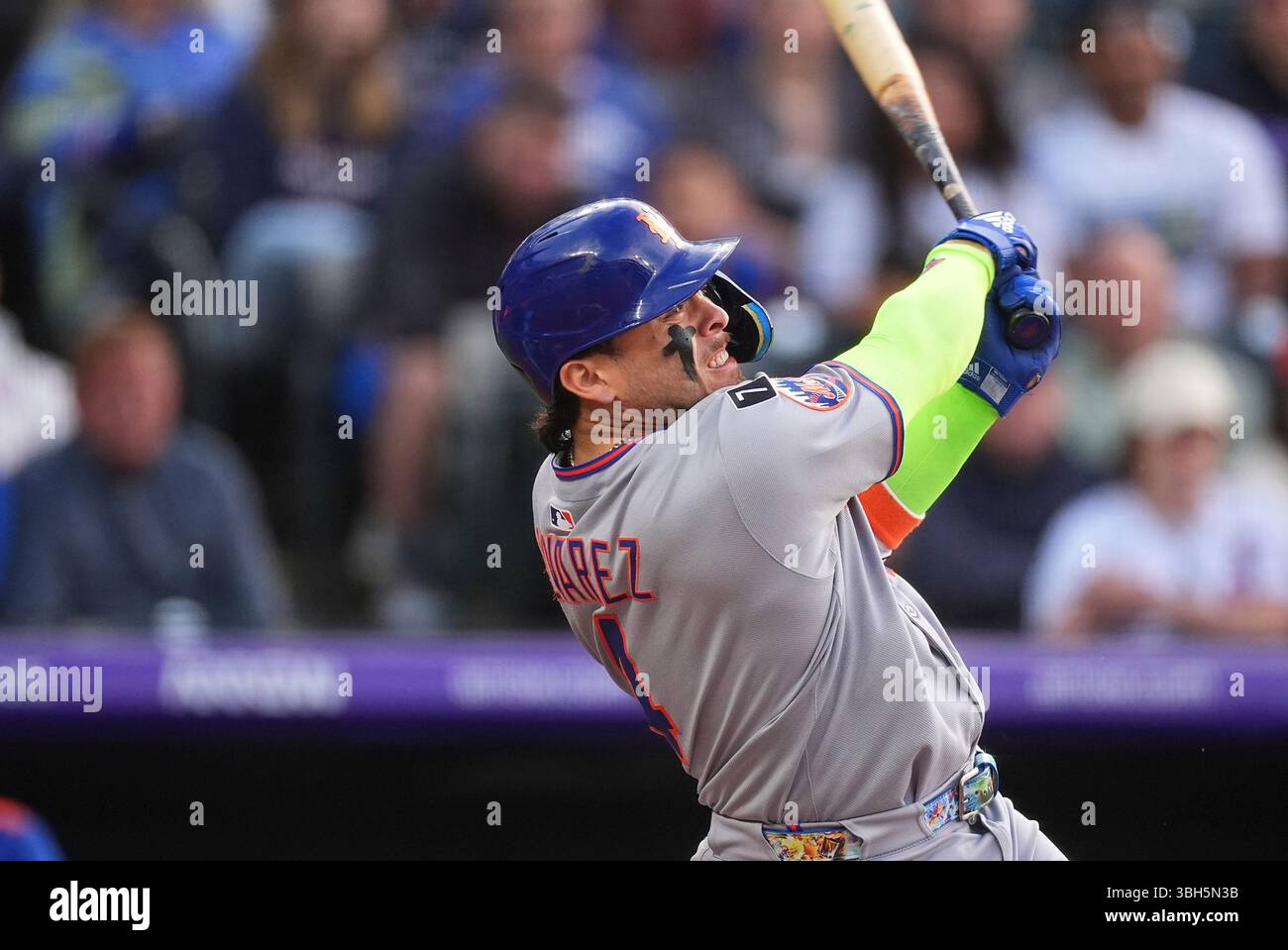 New York Mets catcher Francisco Alvarez (4) in the second inning of a ...