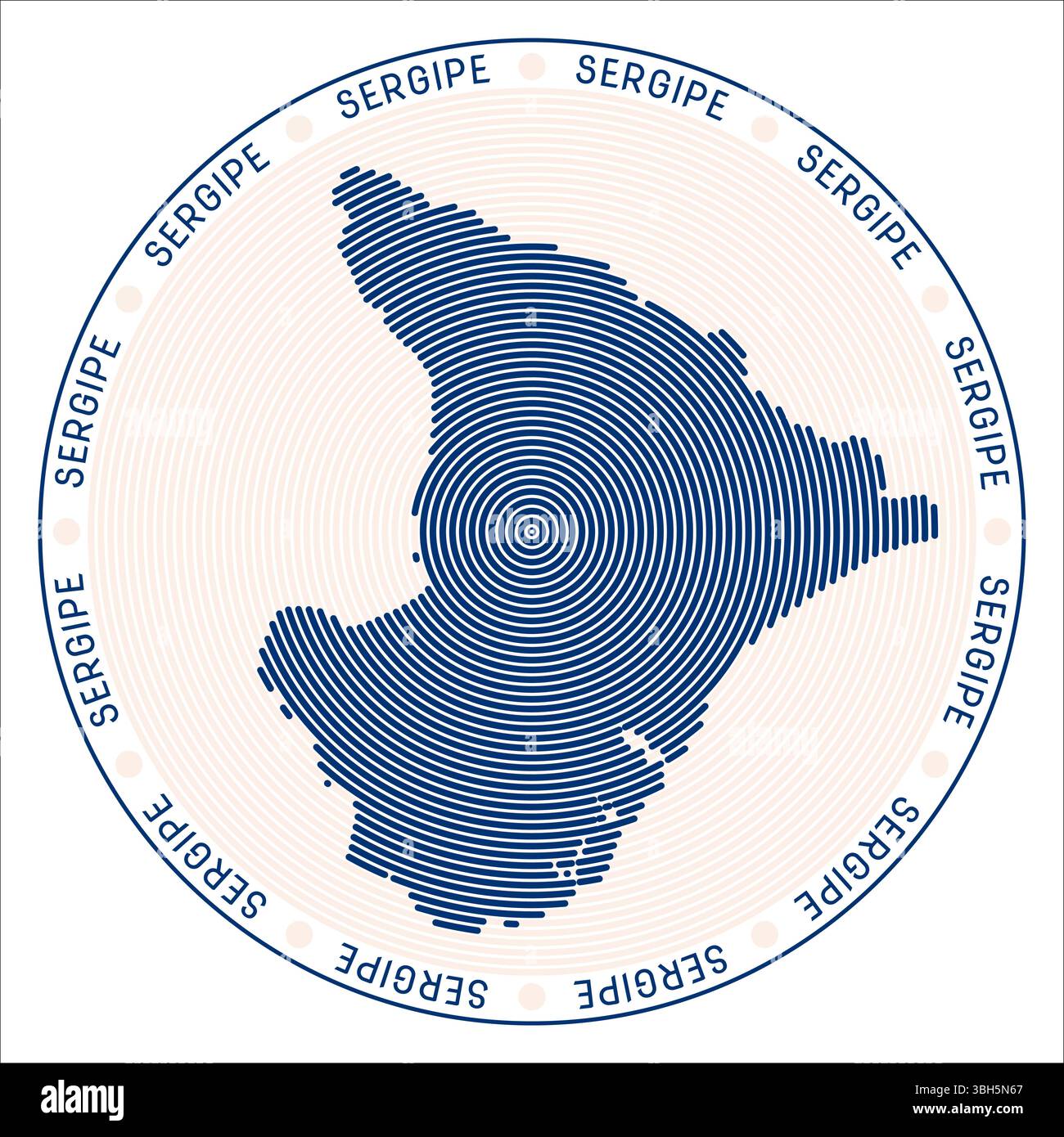 Sergipe round logo design. State shape built of rings. Sergipe text ...