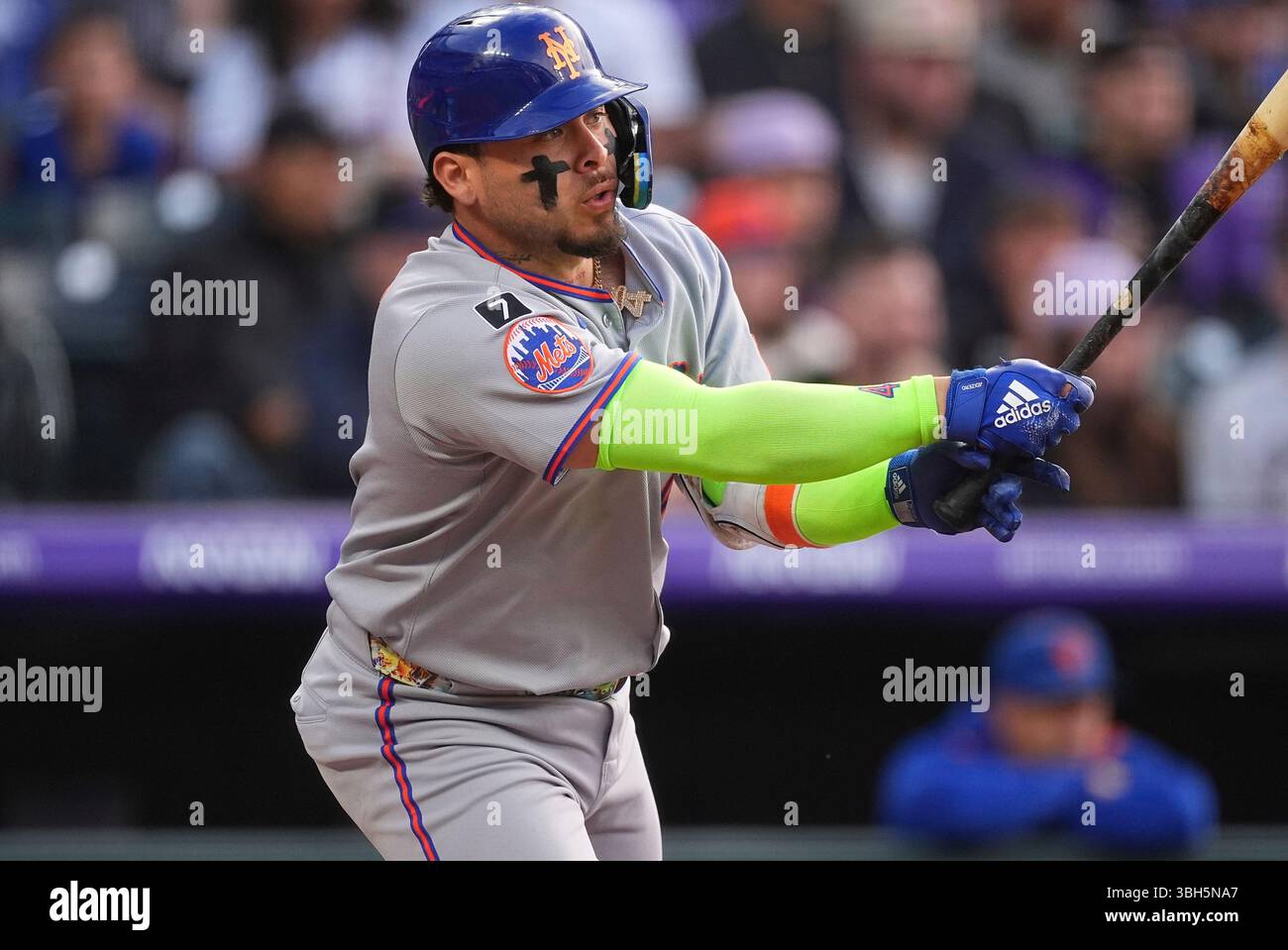 New York Mets catcher Francisco Alvarez (4) in the second inning of a ...