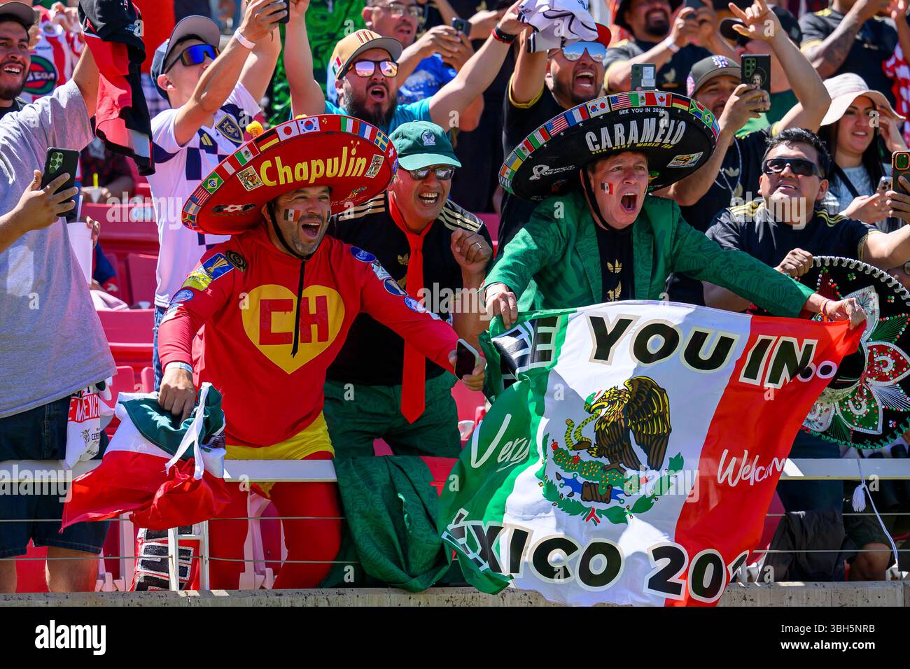 Mexico fans celebrate a goal during an international friendly soccer ...