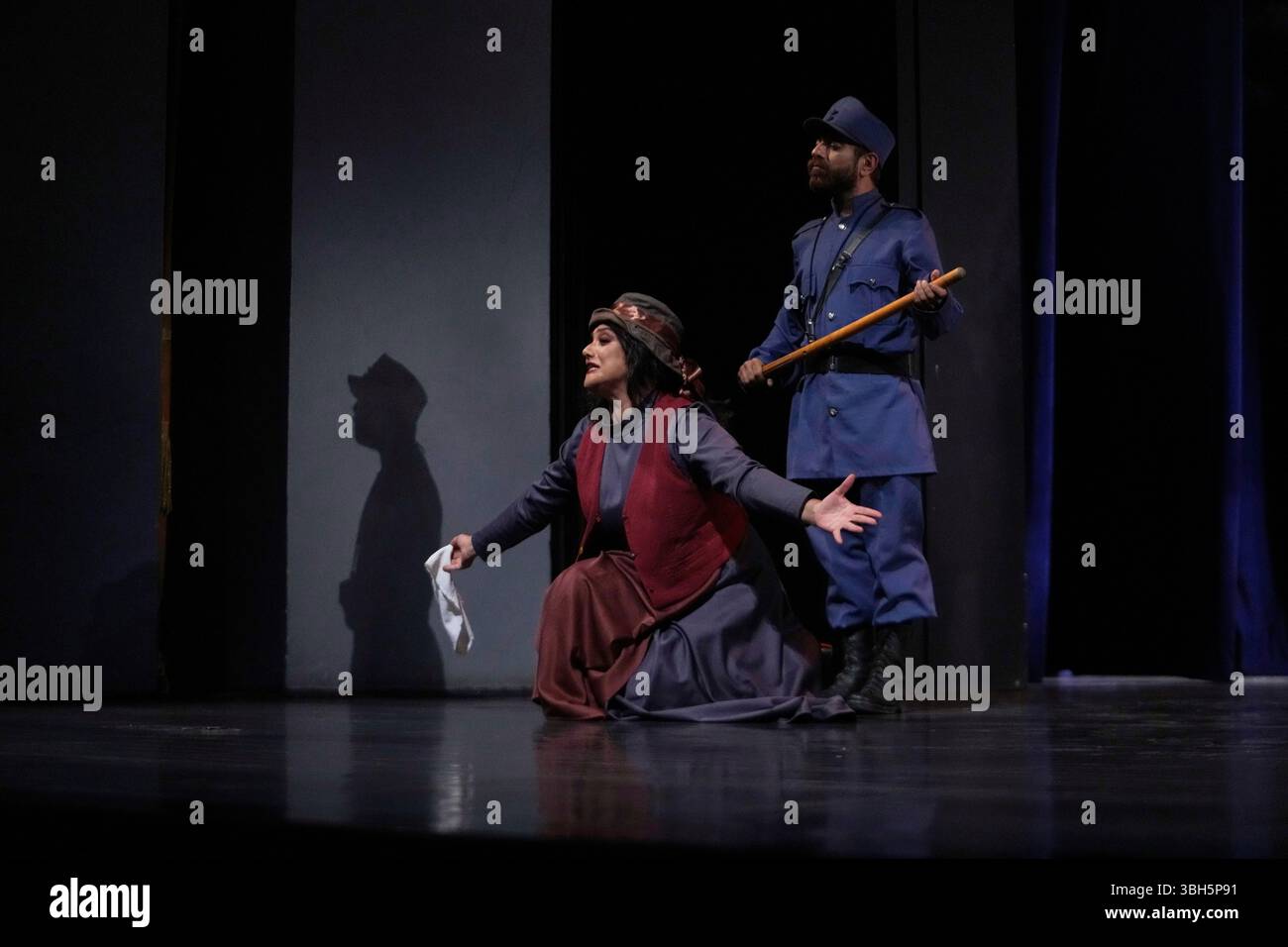 Actors Shabnam Moghaddami, left, and Amir Ashkan Afshari perform during ...
