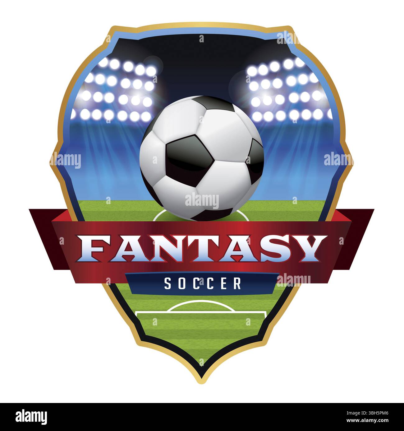 An illustration for a Fantasy soccer football emblem. Vector EPS 10 ...
