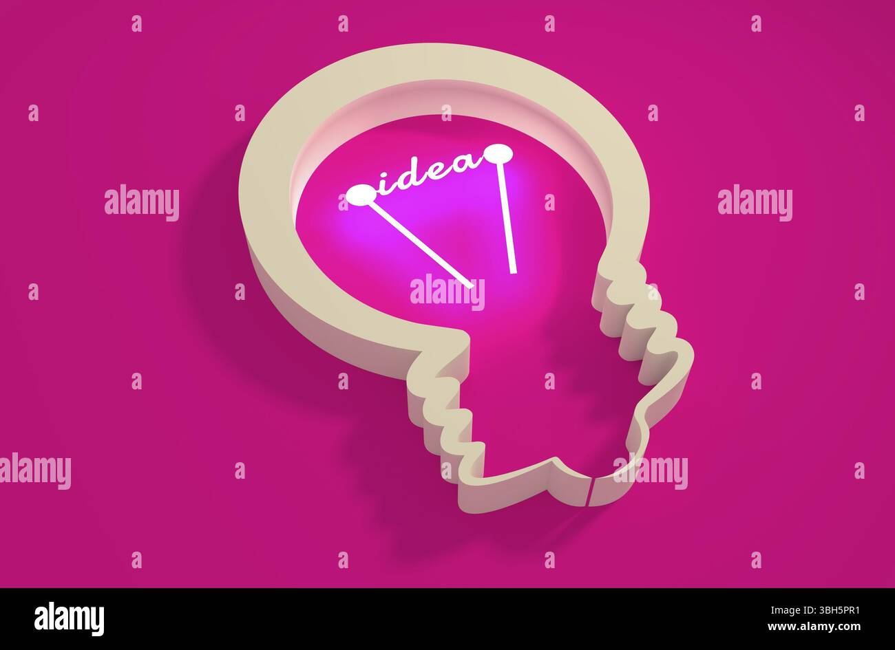 Lamp 3d outline icon. Illustration of brainwork, idea appearance ...