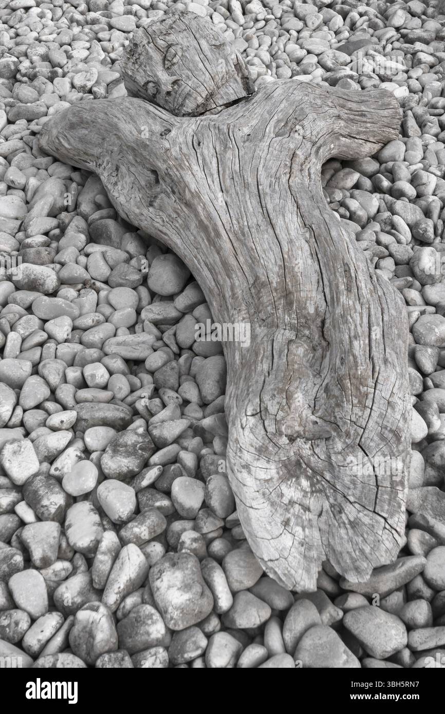 Wood carved statue of crucified Jesus Christ. Strange artistic statue ...