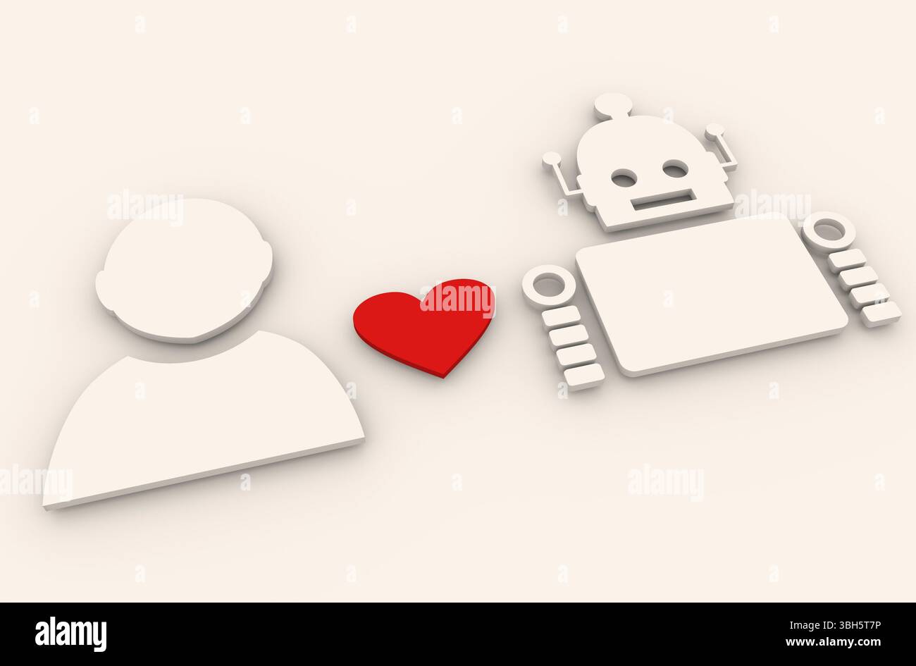 Human and robot relationships. Robotics industry relative image. Heart ...