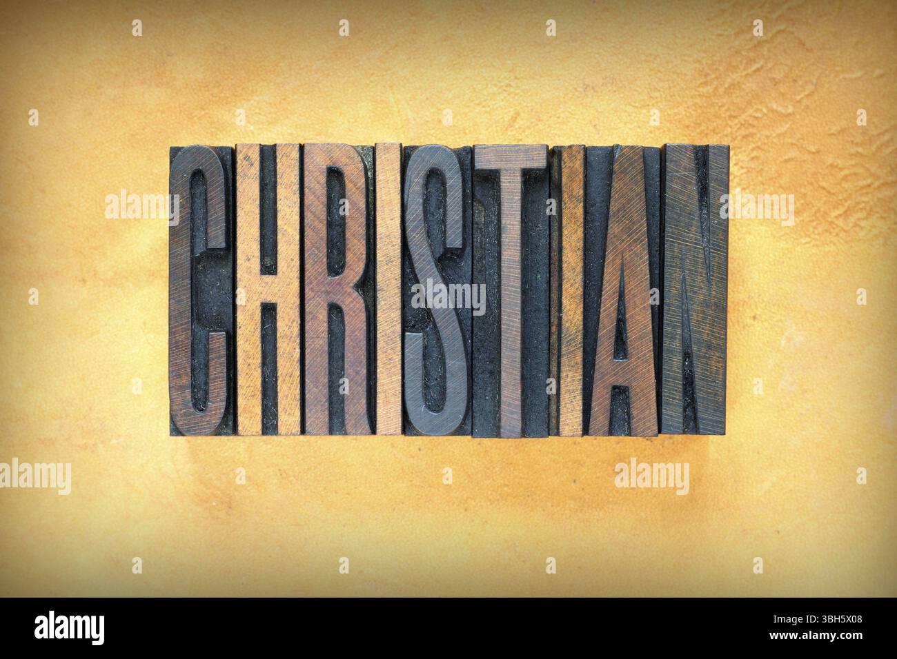 The word CHRISTIAN written in vintage letterpress type Stock Photo - Alamy