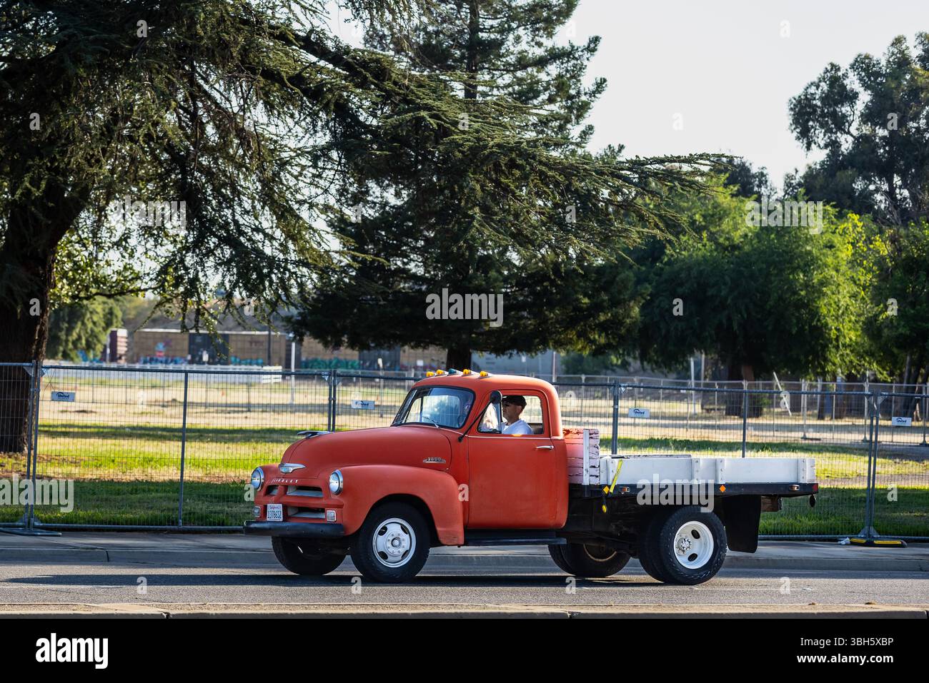 A heavy duty 1954 Chevy truck at the 2025 American Graffiti car show ...