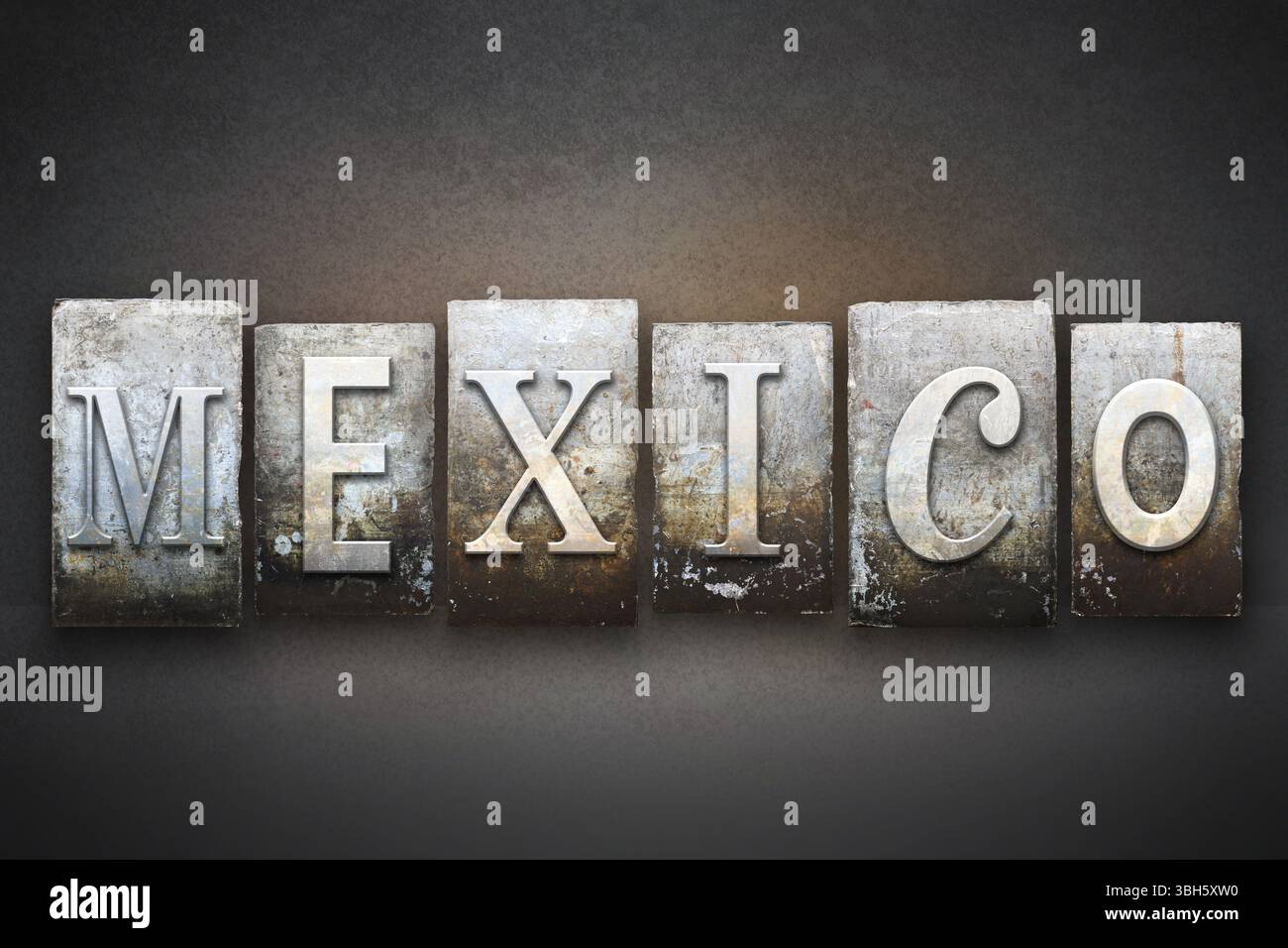 The word MEXICO written in vintage letterpress type Stock Photo - Alamy