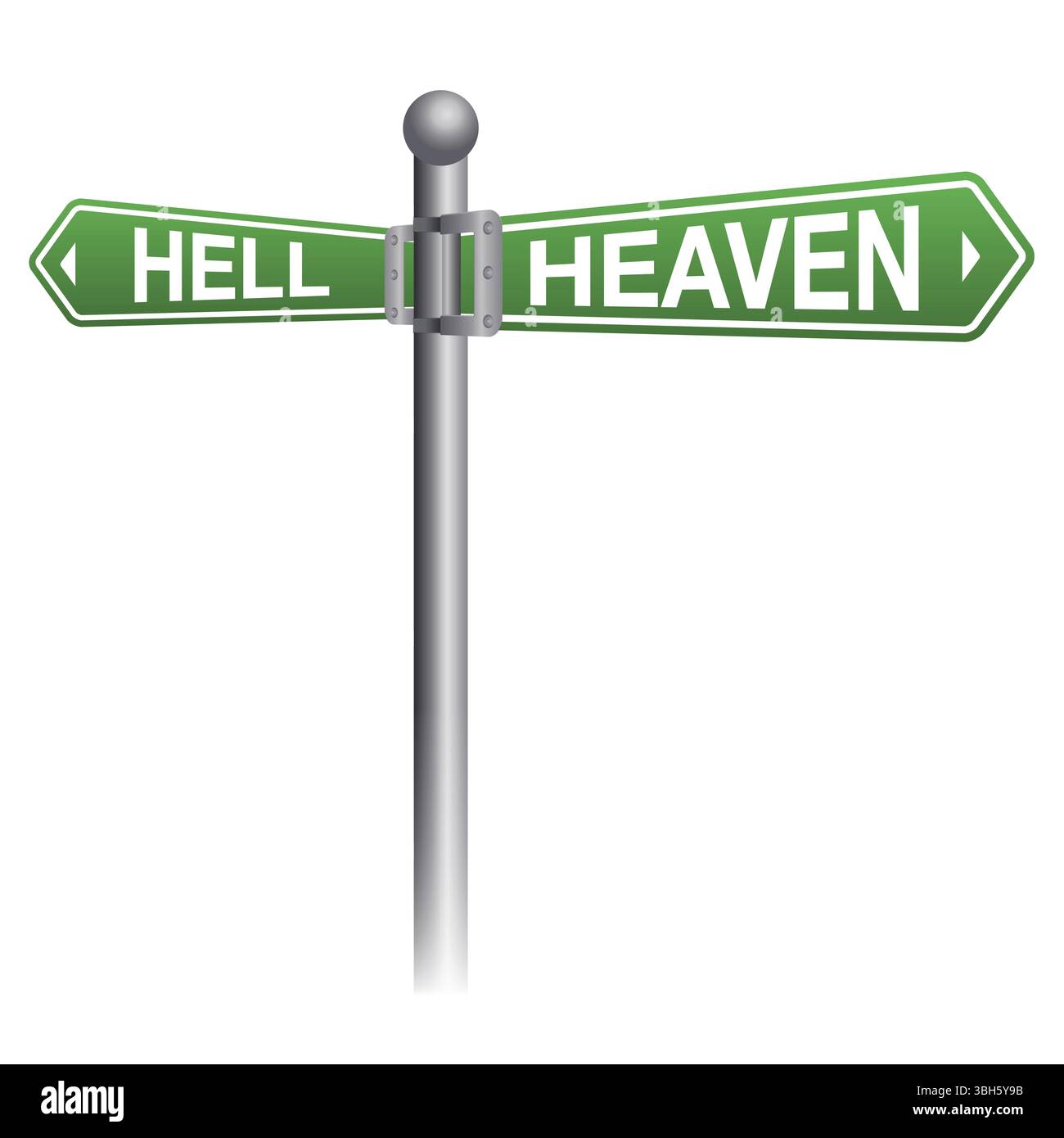 A street sign depicting heaven and hell themes. Vector EPS 10 available ...