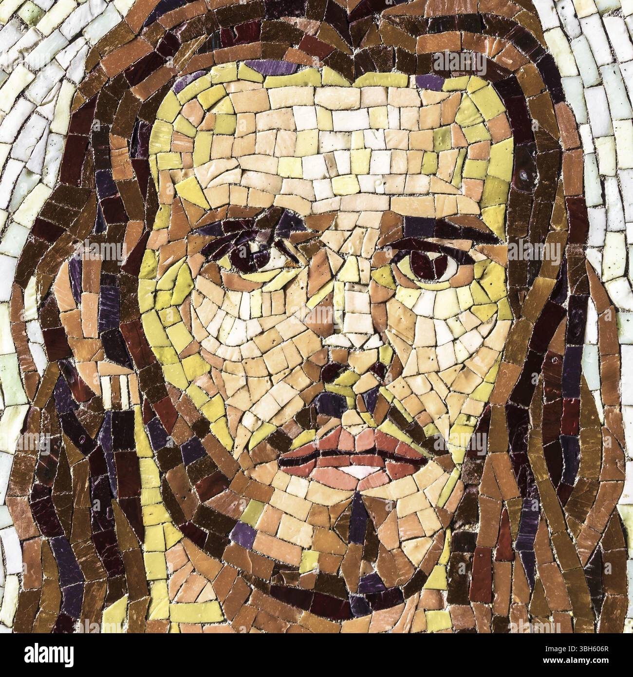 Mosaic portrait of Jesus Christ. Jesus in a recent mosaic made with ...