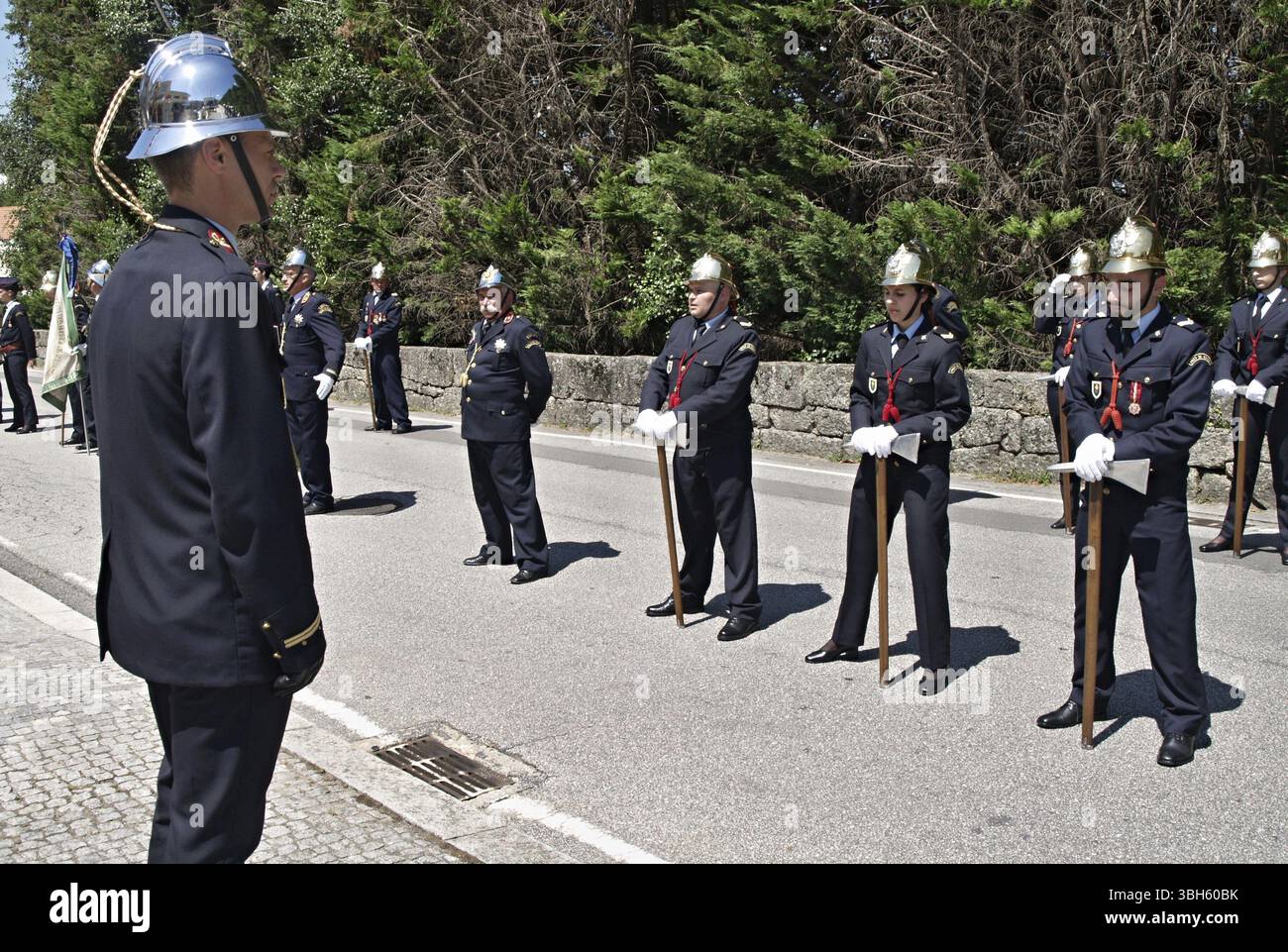 The volunteer fire brigade in Paco de Sousa, Portugal celebrates its ...