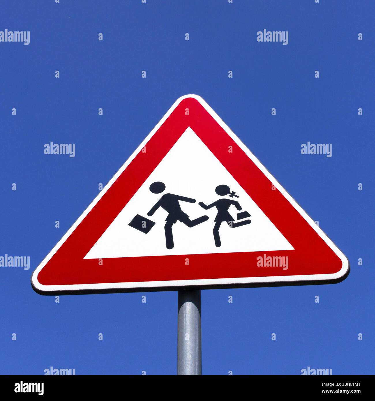 Road Sign of crosswalk of students, in vertical composition Stock Photo ...