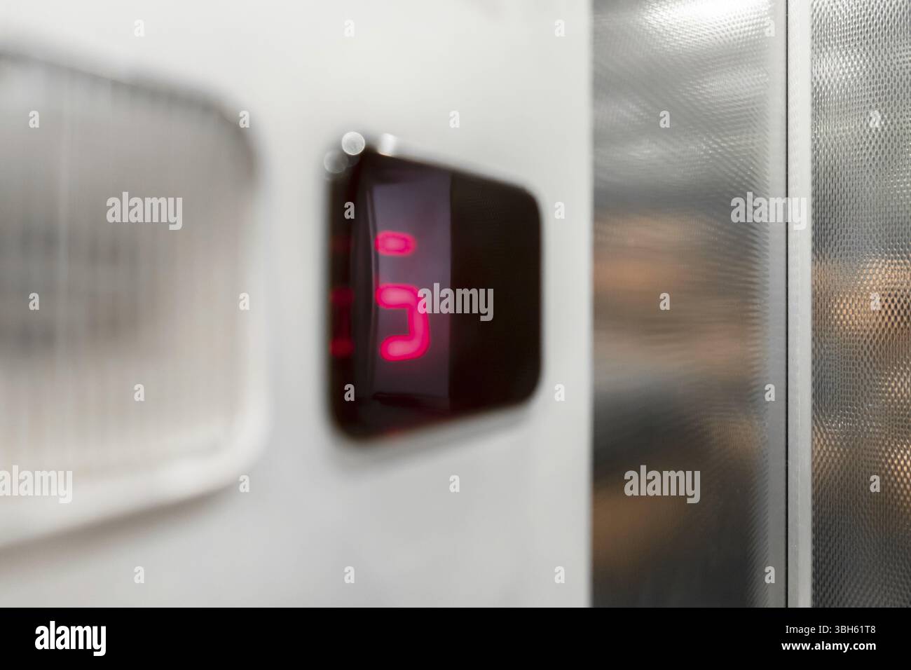 Monitor show number floor in elevator. Extreme close-up. It can be used ...