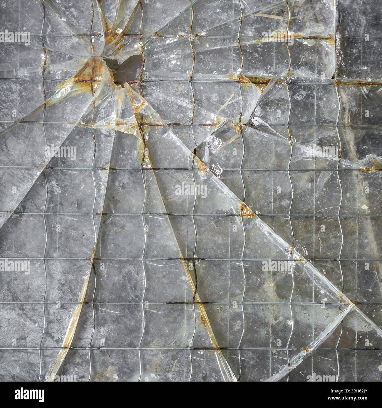 Obvious damage to a reinforced glass Stock Photo - Alamy