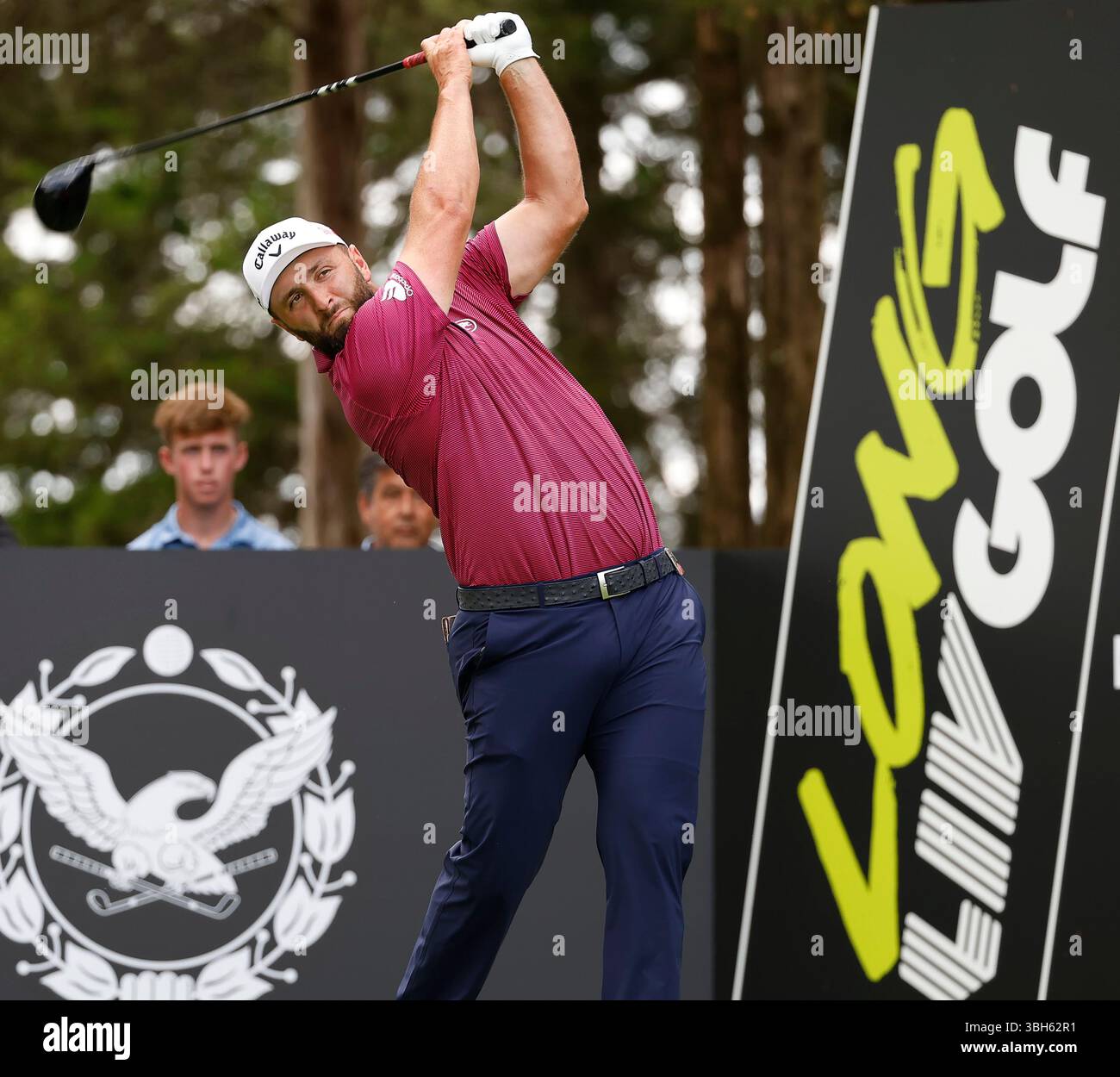 Gainesville Virginia, USA. 7th June, 2025. Jon Rahm of Legion XIII tees ...