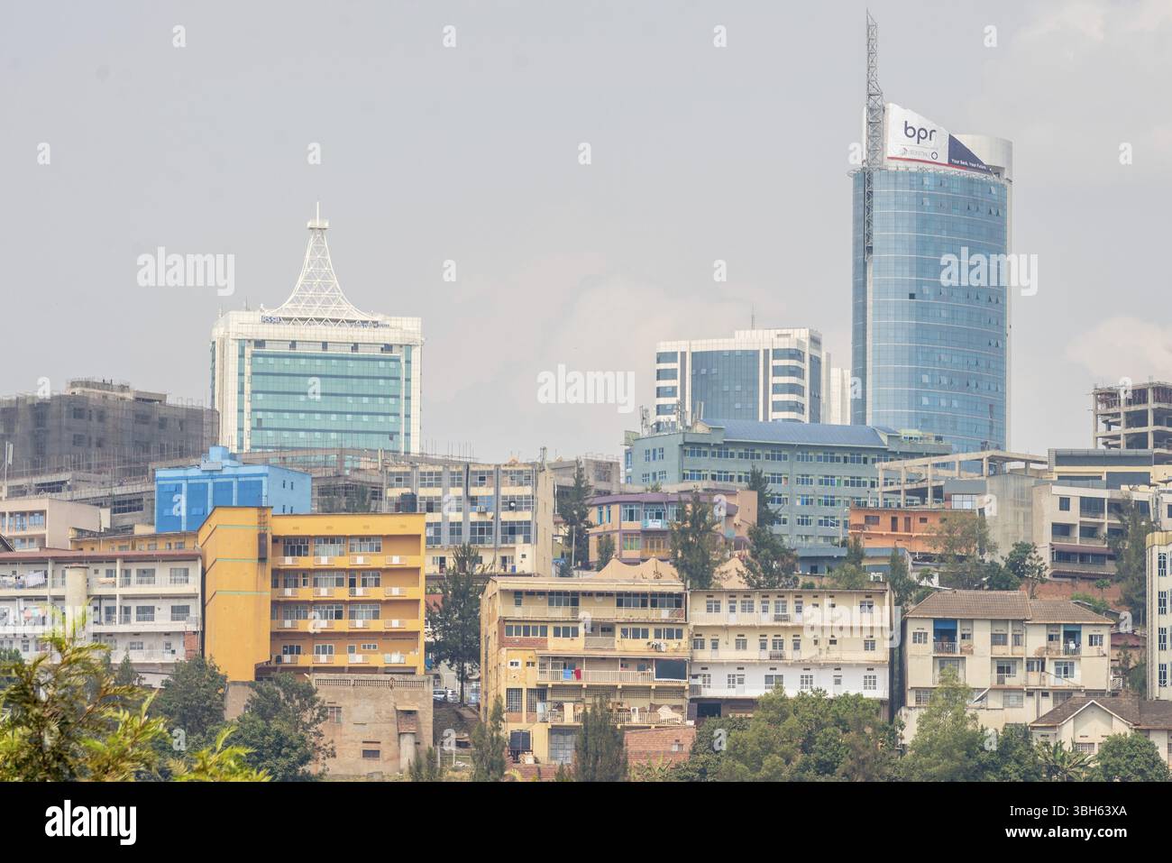 Bird's eye view of the buildings of downtown Kigali Stock Photo - Alamy