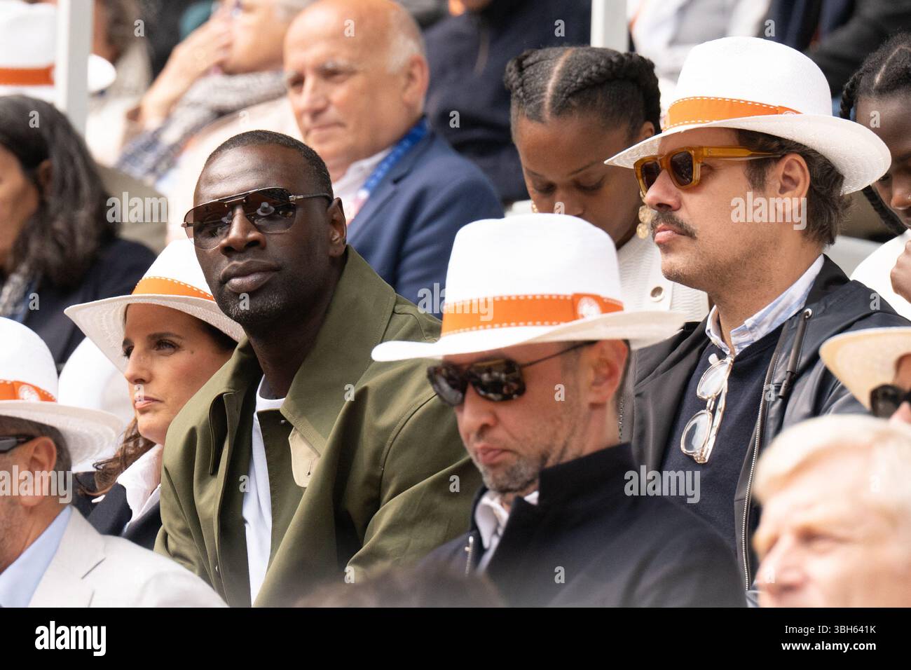 Helene Sy, Omar Sy and Laurent Lafitte attend the Roland Garros 2025 ...