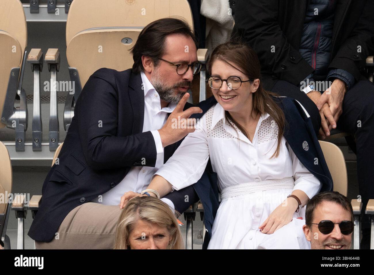 Gregory Besson-Moreau and Aurore Berge attend the Roland Garros 2025 ...